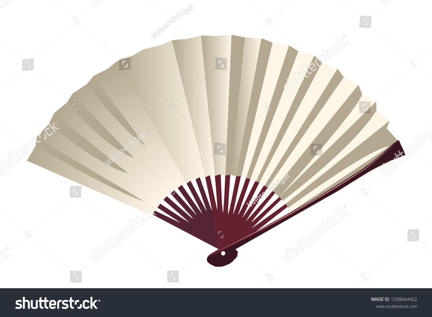 Hand Fan Vector Illustration Isolated Stock Vector (Royalty Free ...