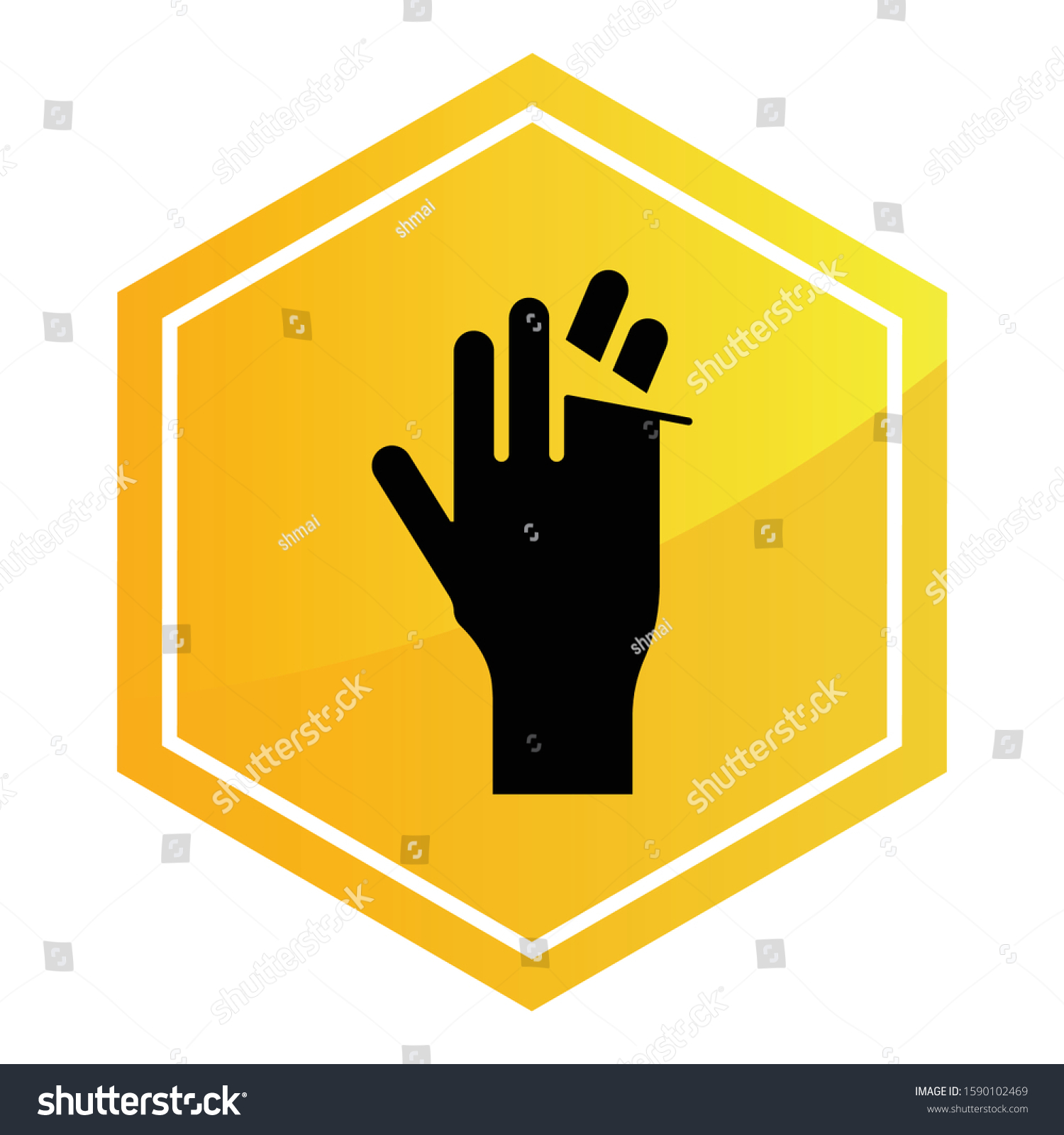 Hand Finger Cutting Risk Warning Vector Stock Vector (Royalty Free ...