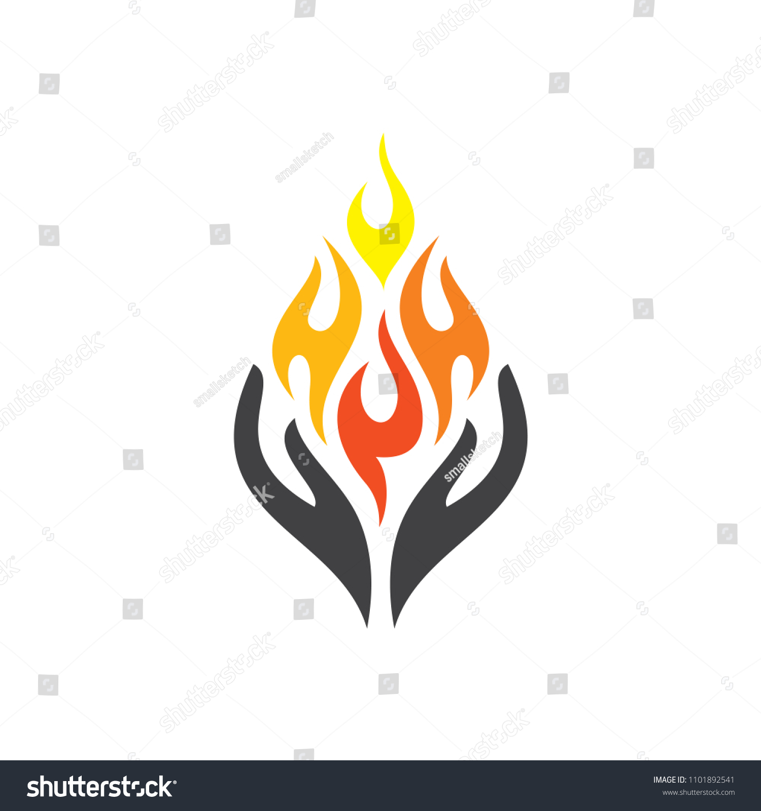Hand Fire Logo Design: เวกเตอร์สต็อก (ปลอดค่าลิขสิทธิ์) 1101892541 ...