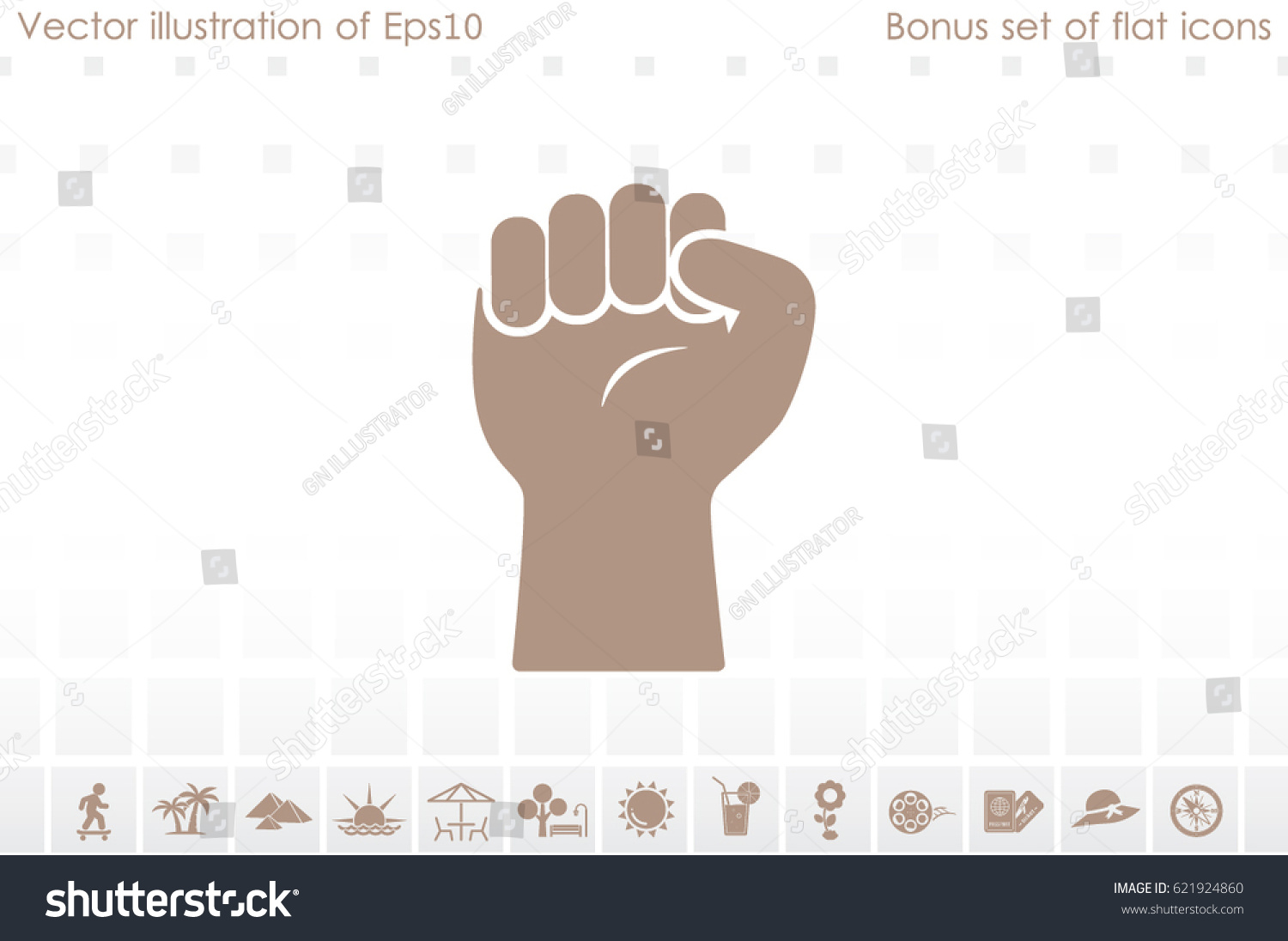 Hand Fist Icon Vector: vector de stock (libre de regalías) 621924860 ...