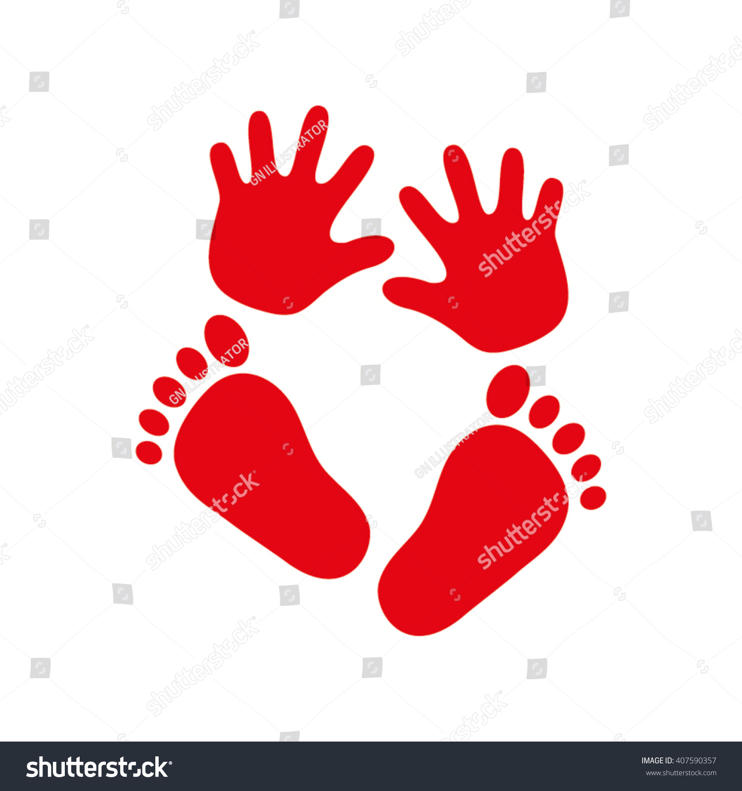 Hand Foot Icon Stock Vector (Royalty Free) 407590357