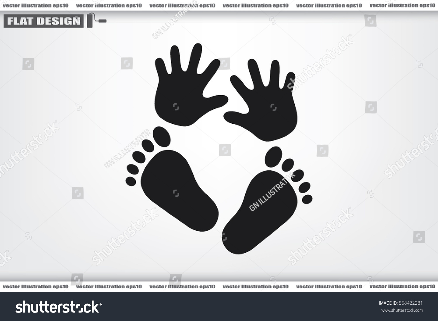Hand Foot Icon: vector de stock (libre de regalías) 558422281