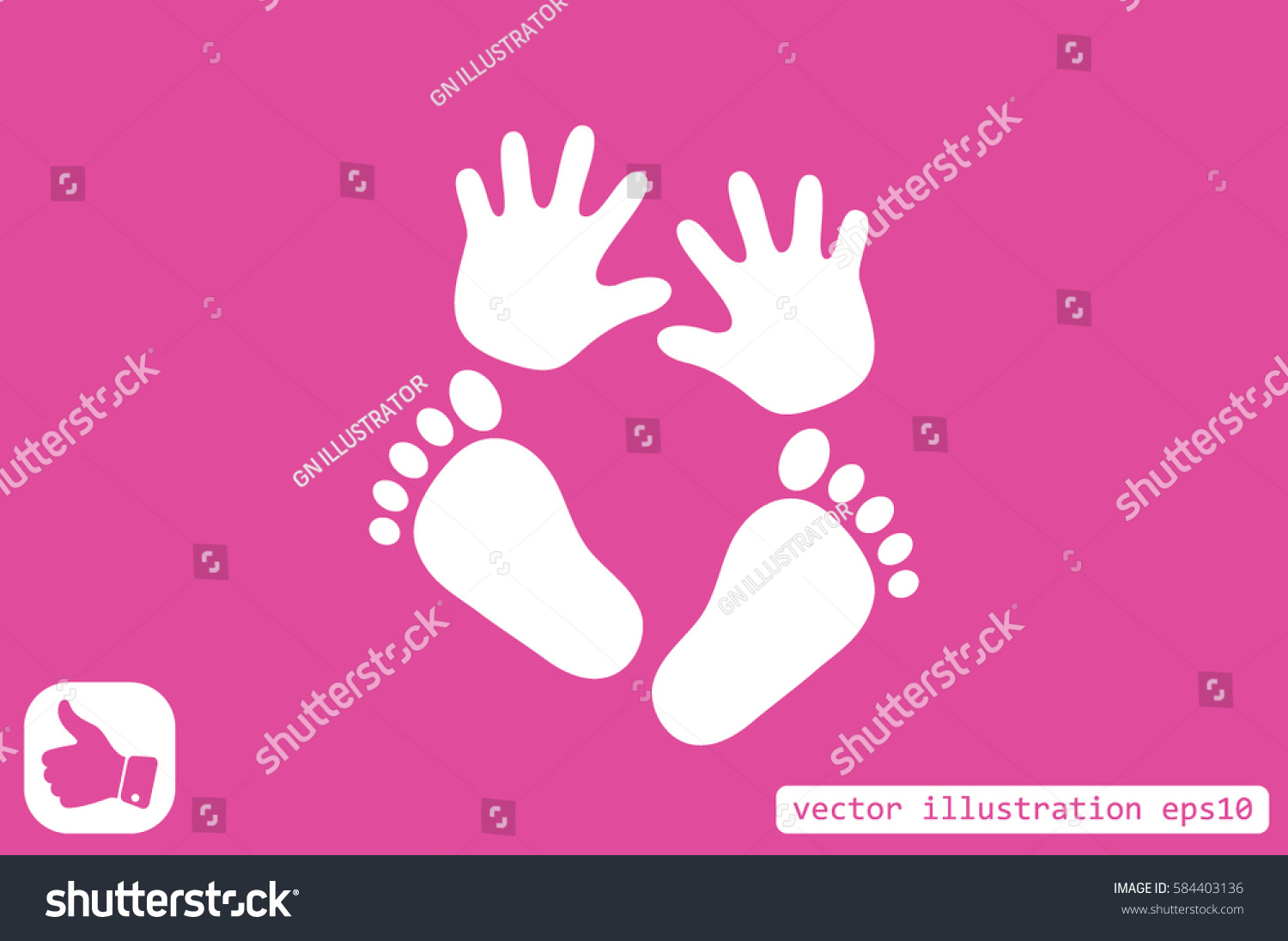 Hand Foot Icon Stock Vector (Royalty Free) 584403136