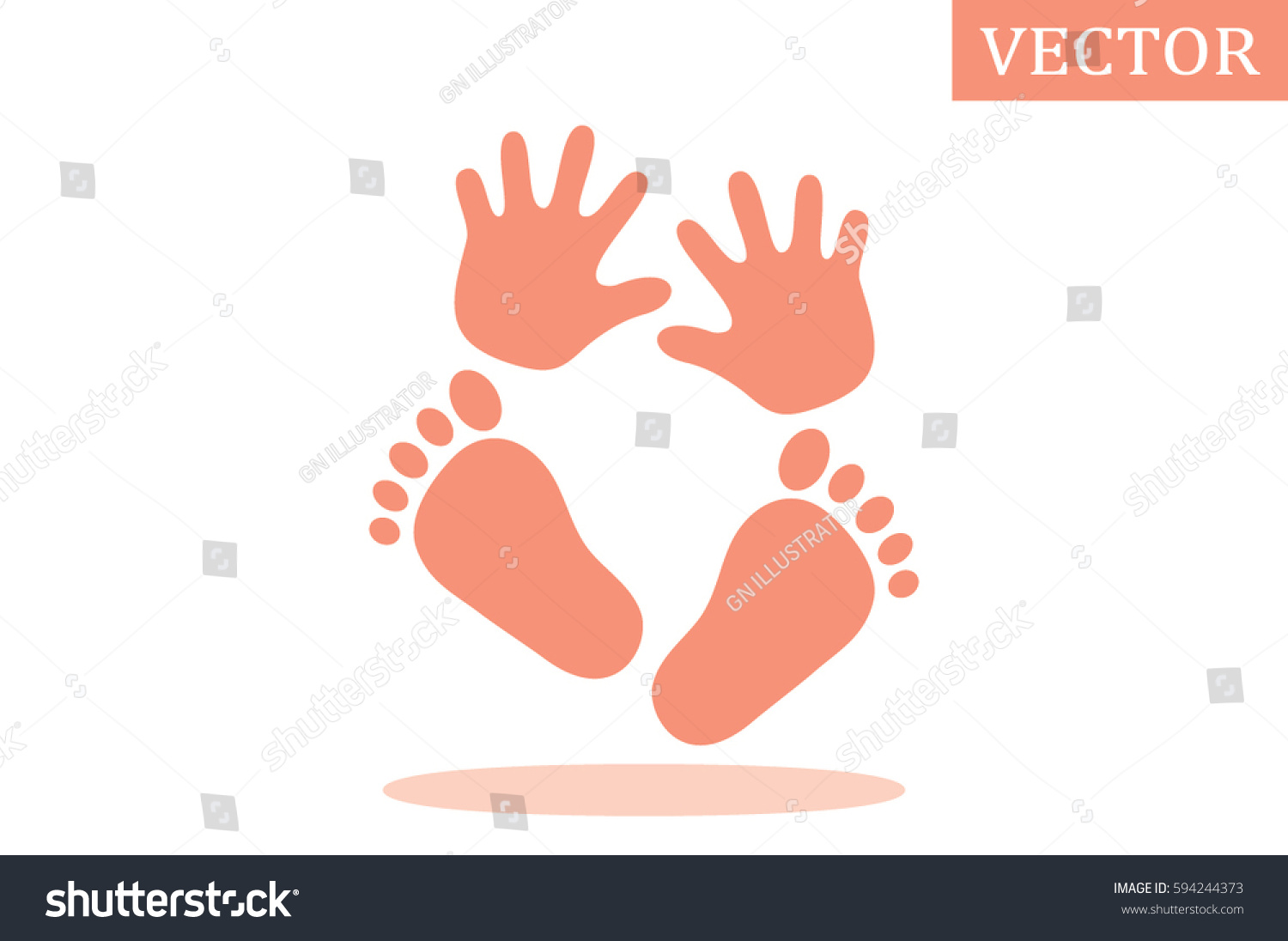 Hand Foot Icon Stock Vector (Royalty Free) 594244373 | Shutterstock