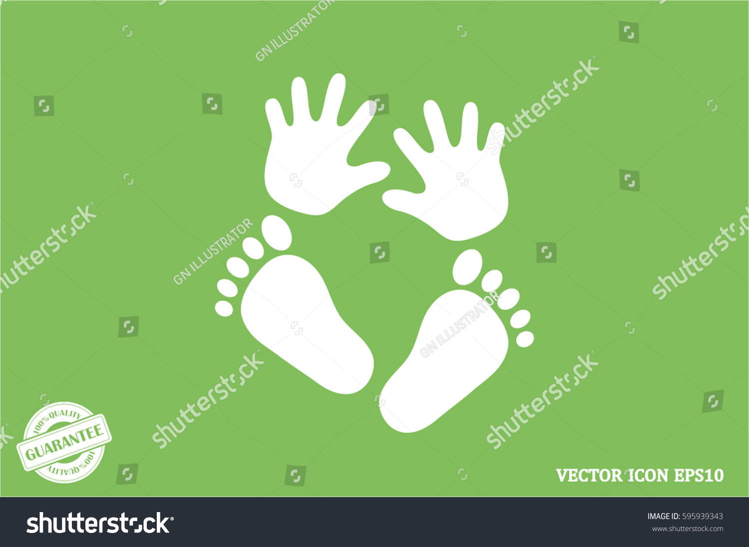 Hand Foot Icon Stock Vector (Royalty Free) 595939343 | Shutterstock