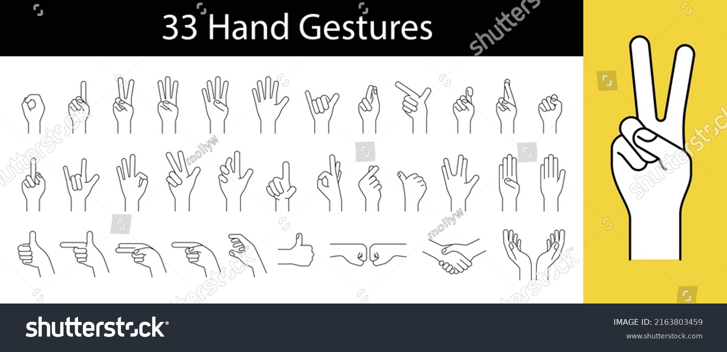 Hand Gesture Icon Set Vector Illustration Stock Vector (Royalty Free ...