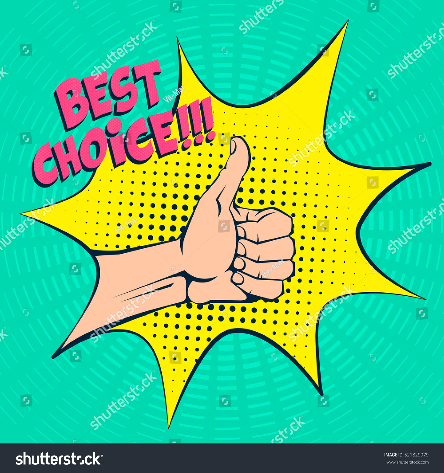 Hand Gesture Pop Art Style Thumb Stock Vector Royalty Free 521829979 Shutterstock