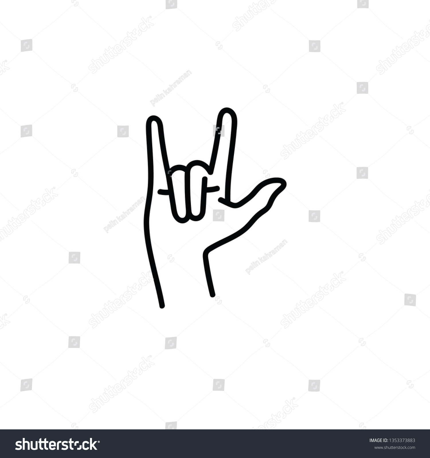 Hand Gesture Rock On Stock Vector (Royalty Free) 1353373883 | Shutterstock