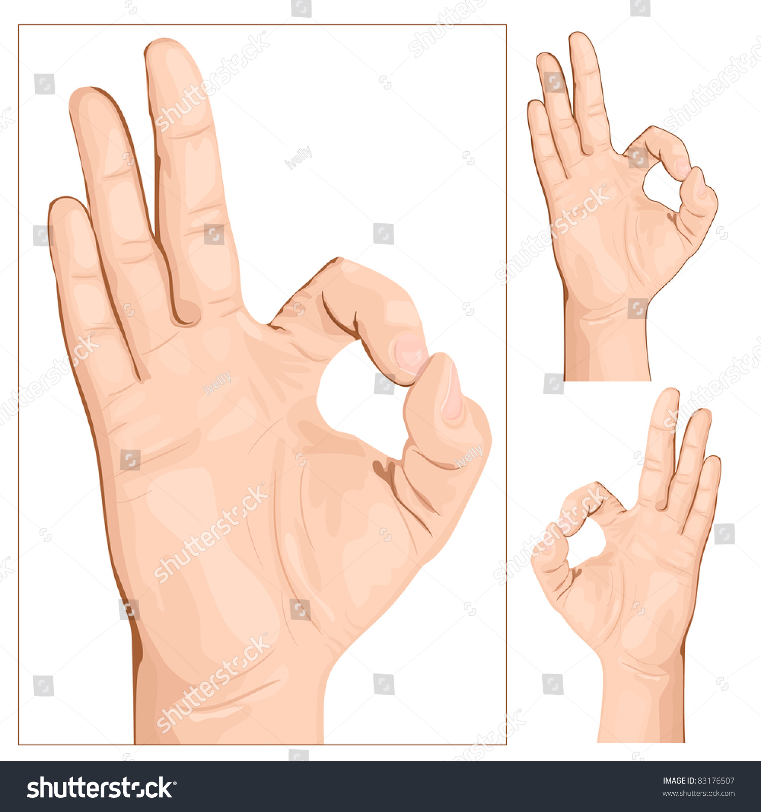 Hand Gesture. Sign Okey. Vector Illustration. - 83176507 : Shutterstock