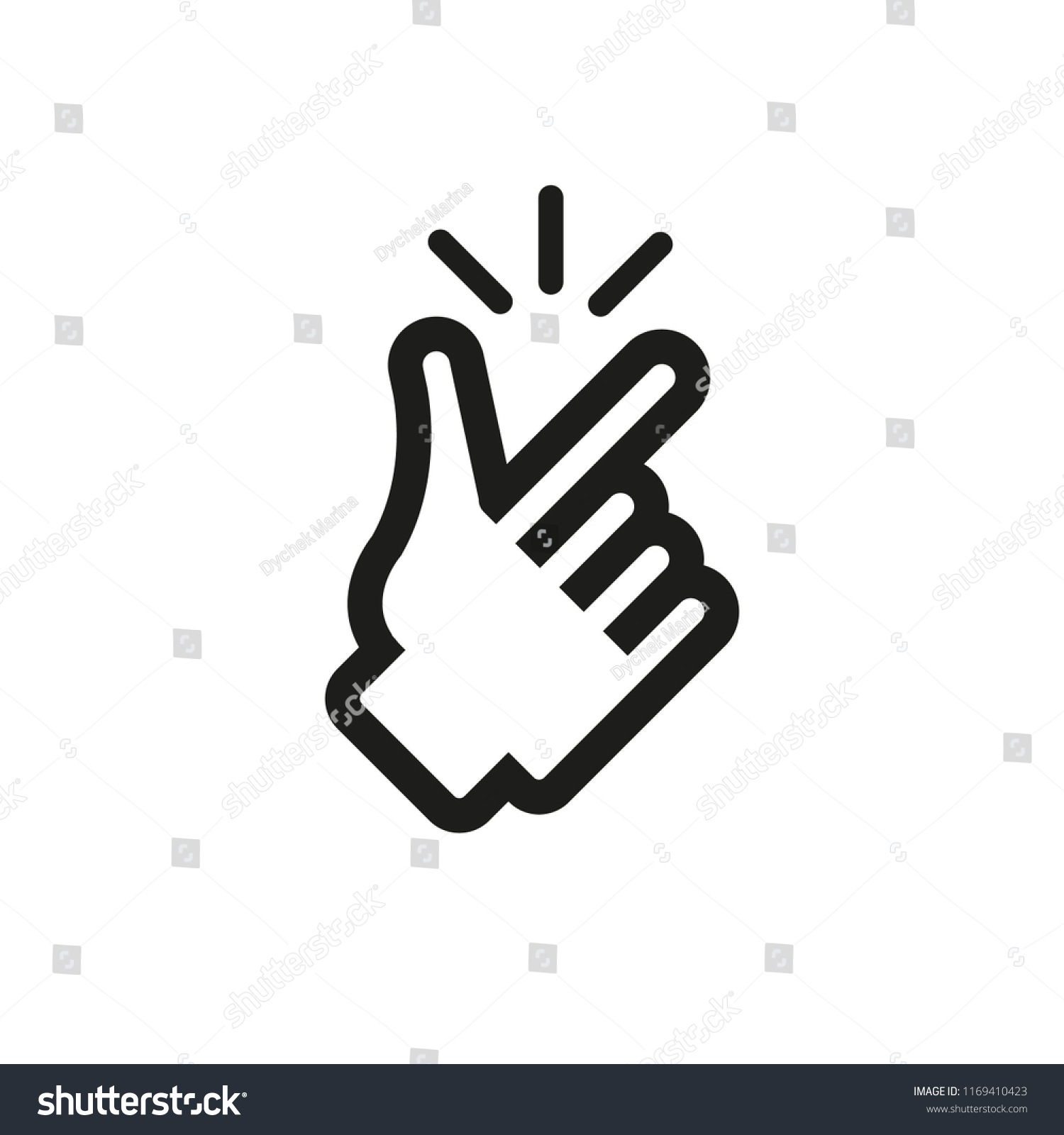 Hand Gesture Snapping Fingers Simple Vector Stock Vector (Royalty Free ...