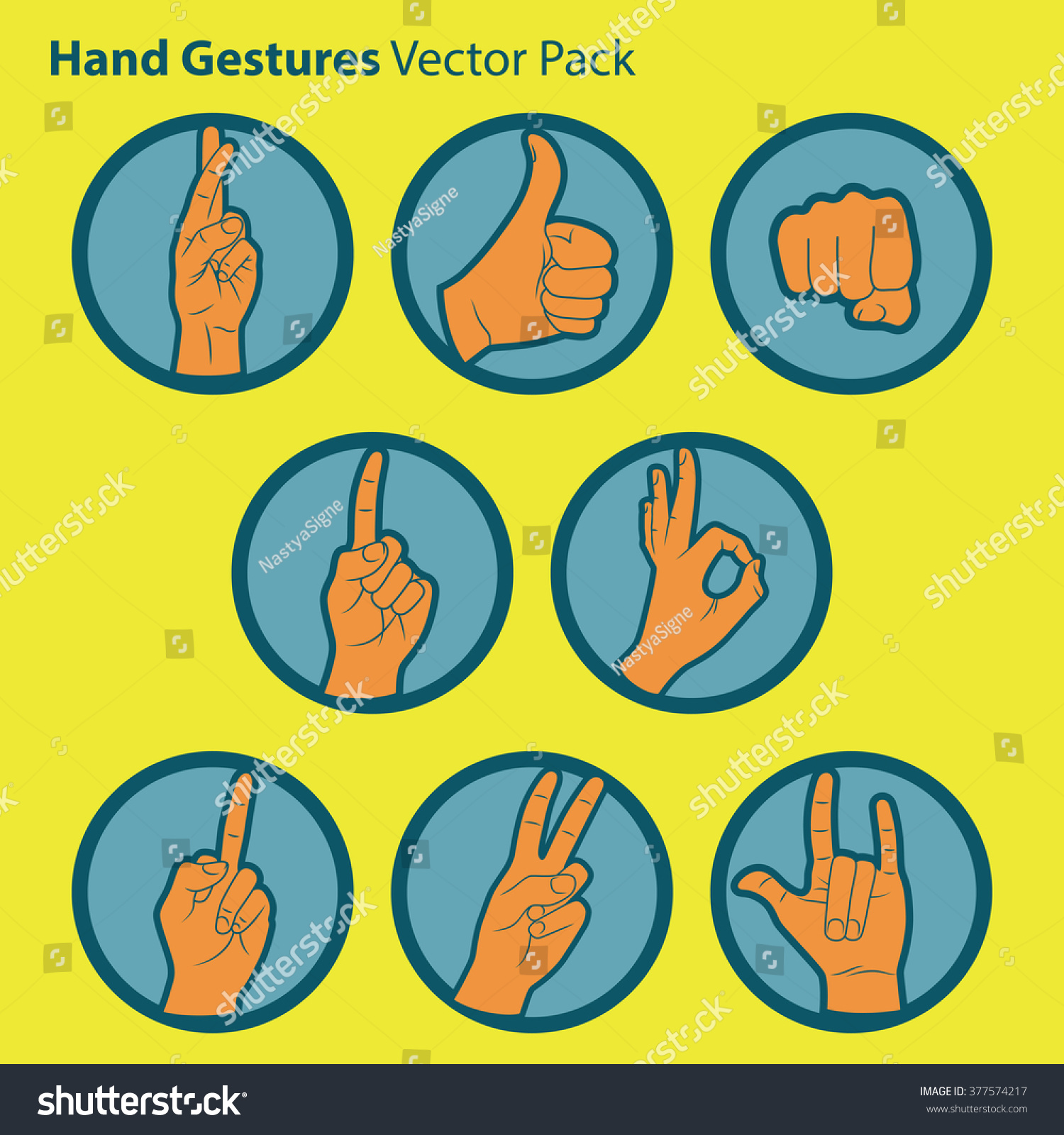 Hand Gesture Vector Icon Set Vector Stock Vector (Royalty Free ...