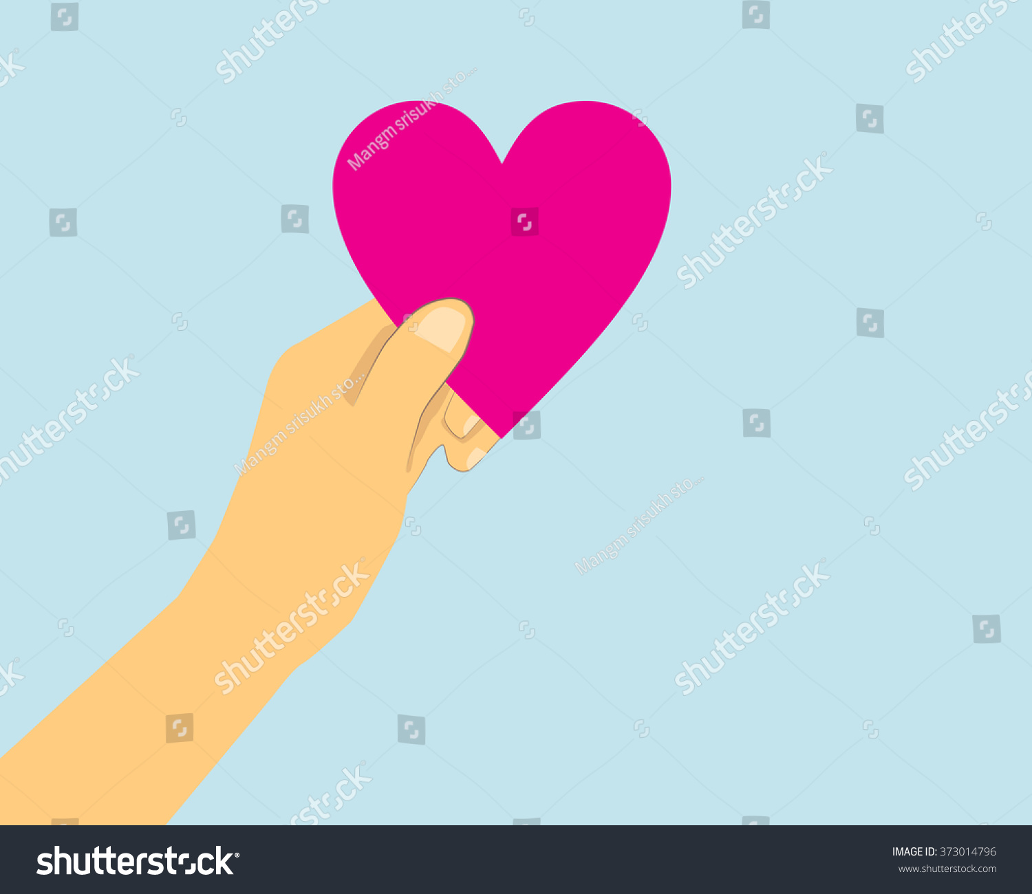 Hand Give Heart Vector Stock Vector (Royalty Free) 373014796 | Shutterstock
