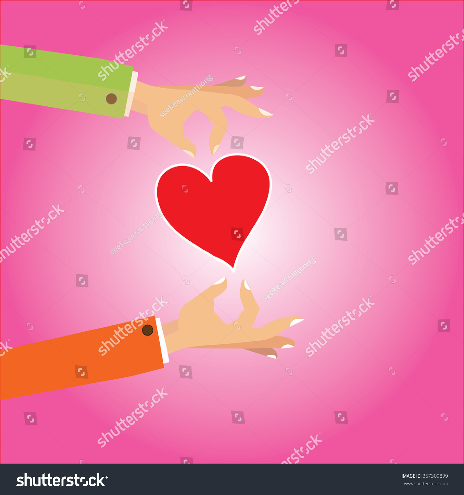 Hand Giving Heartvector Stock Vector (Royalty Free) 357309899 ...