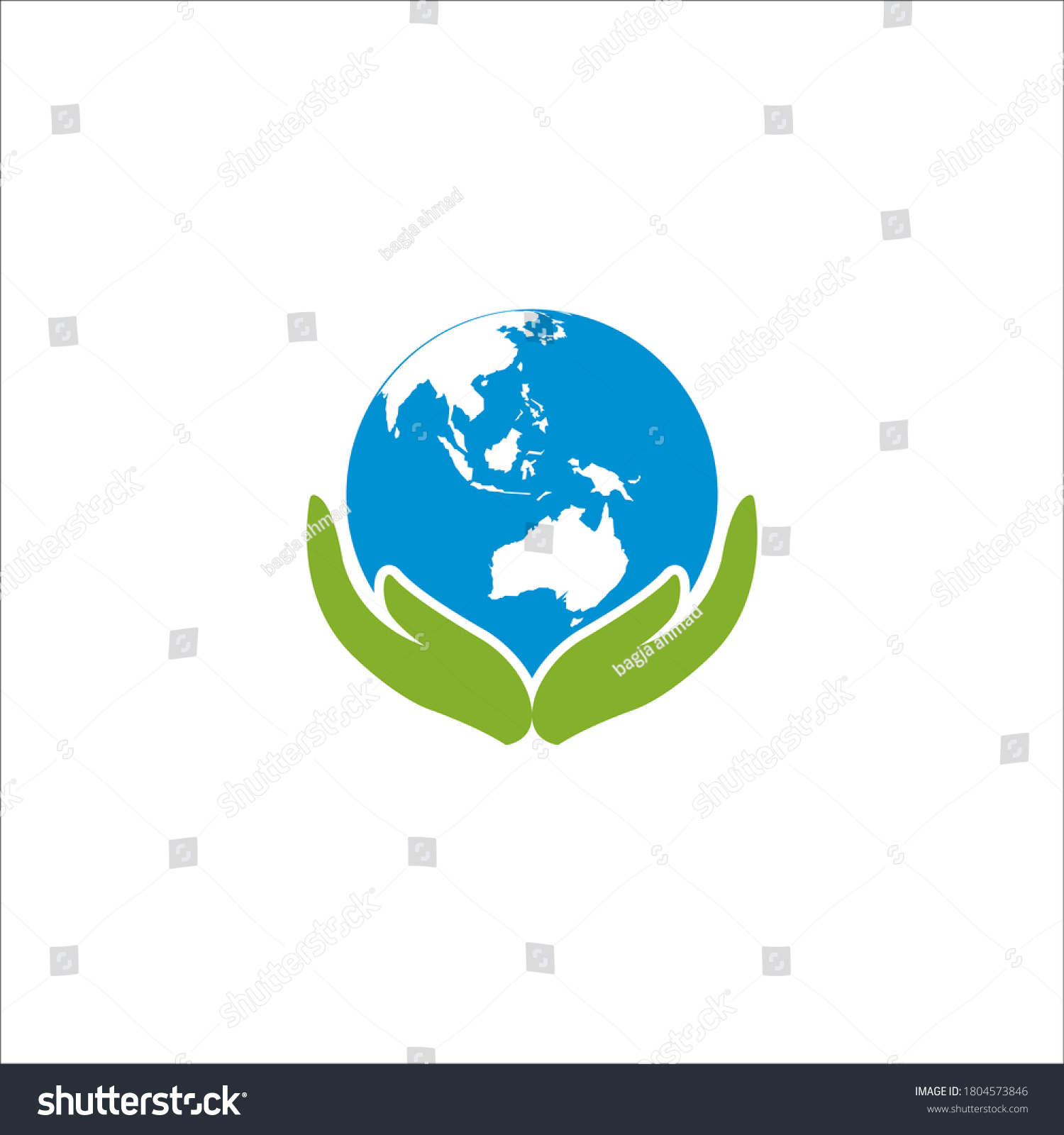 Hand Globe Logo Design Vector Sign Stock Vector (Royalty Free) 1804573846
