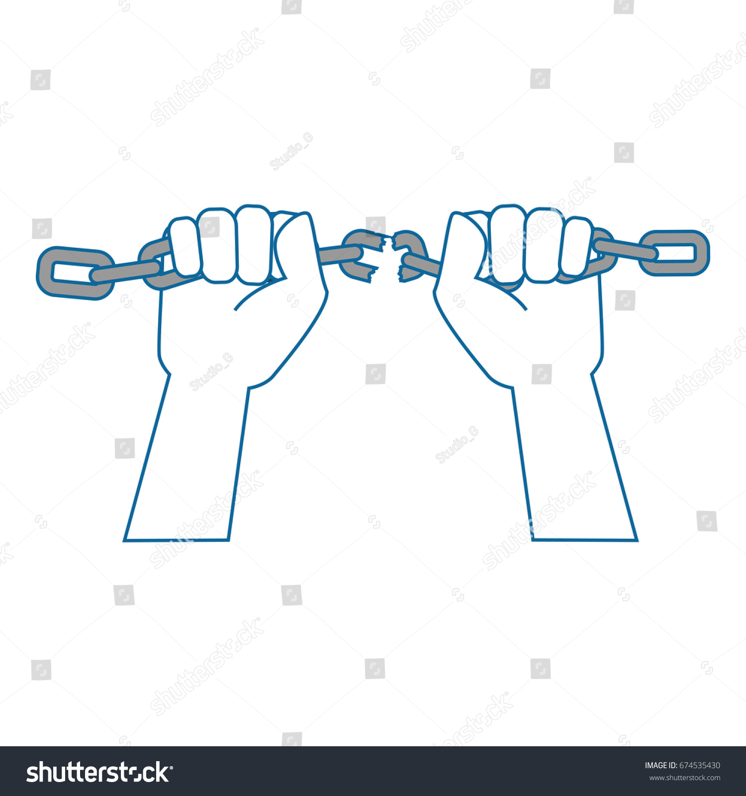 Hand Grabbing Chain Icon: vector de stock (libre de regalías) 674535430 ...