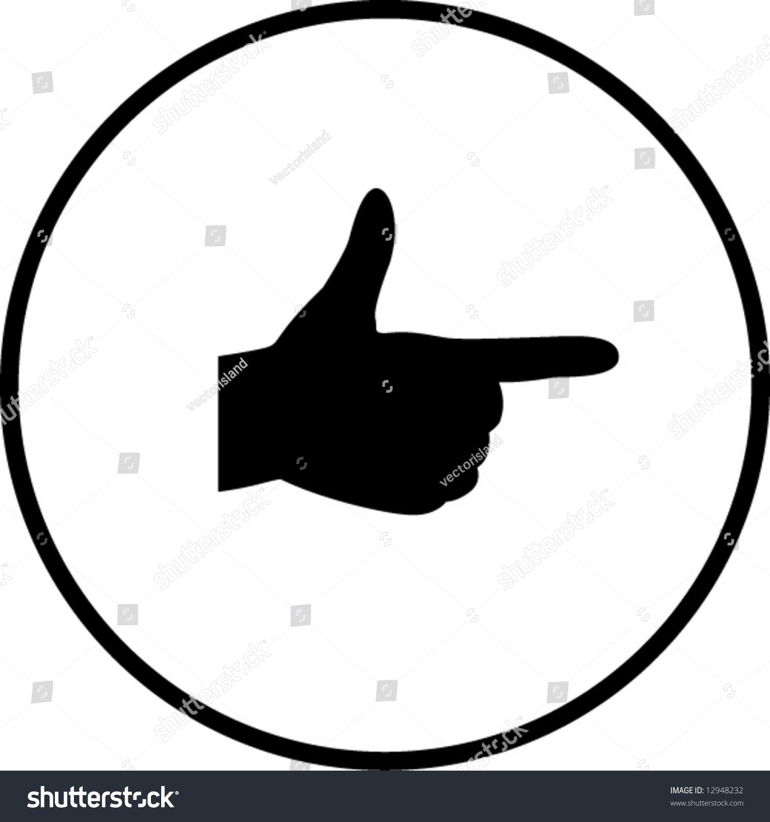 Hand Gun Pointing Symbol Stock Vector (Royalty Free) 12948232
