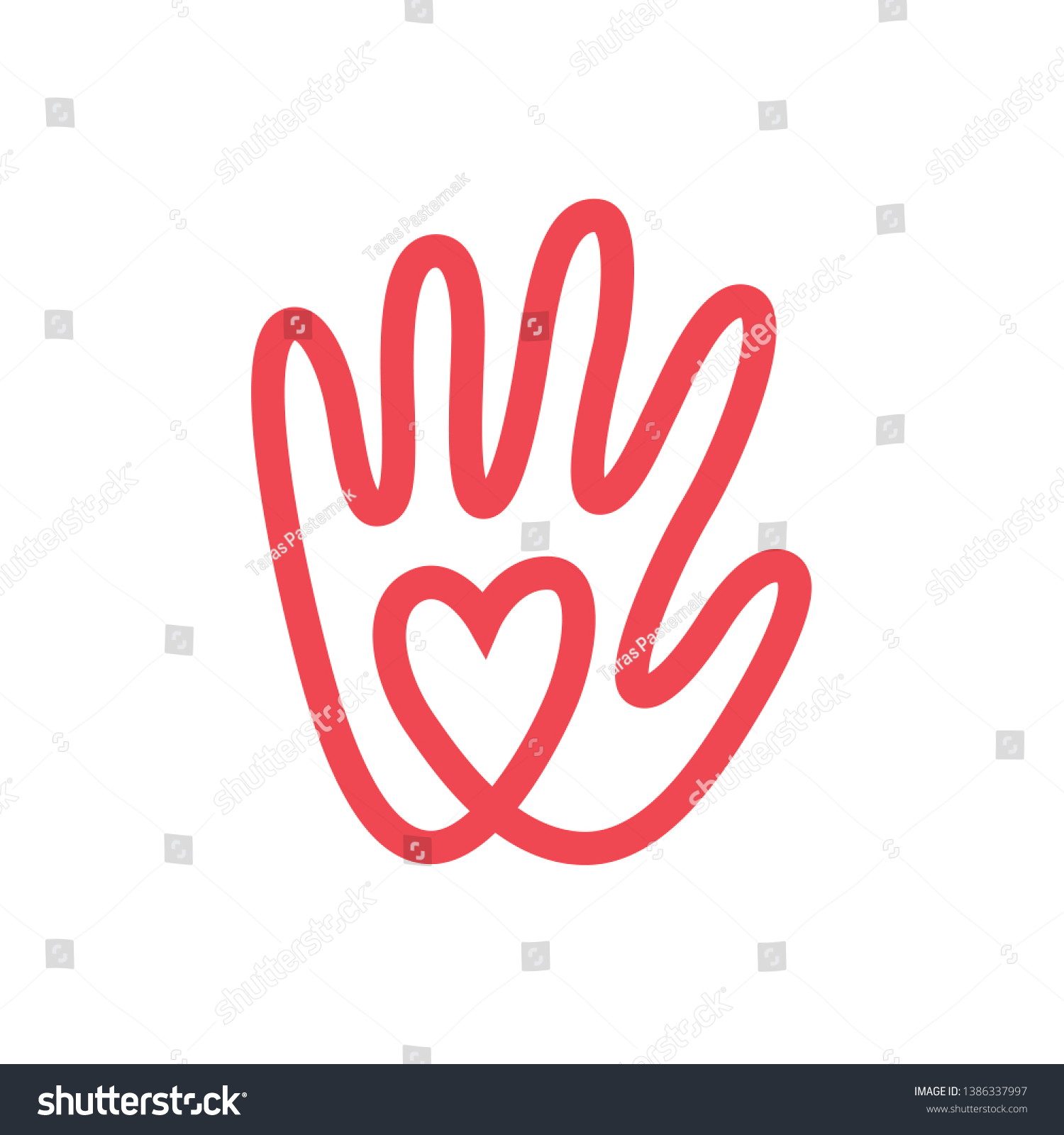 Hand Heard Logo Illustration Vector Stock Vector (Royalty Free ...