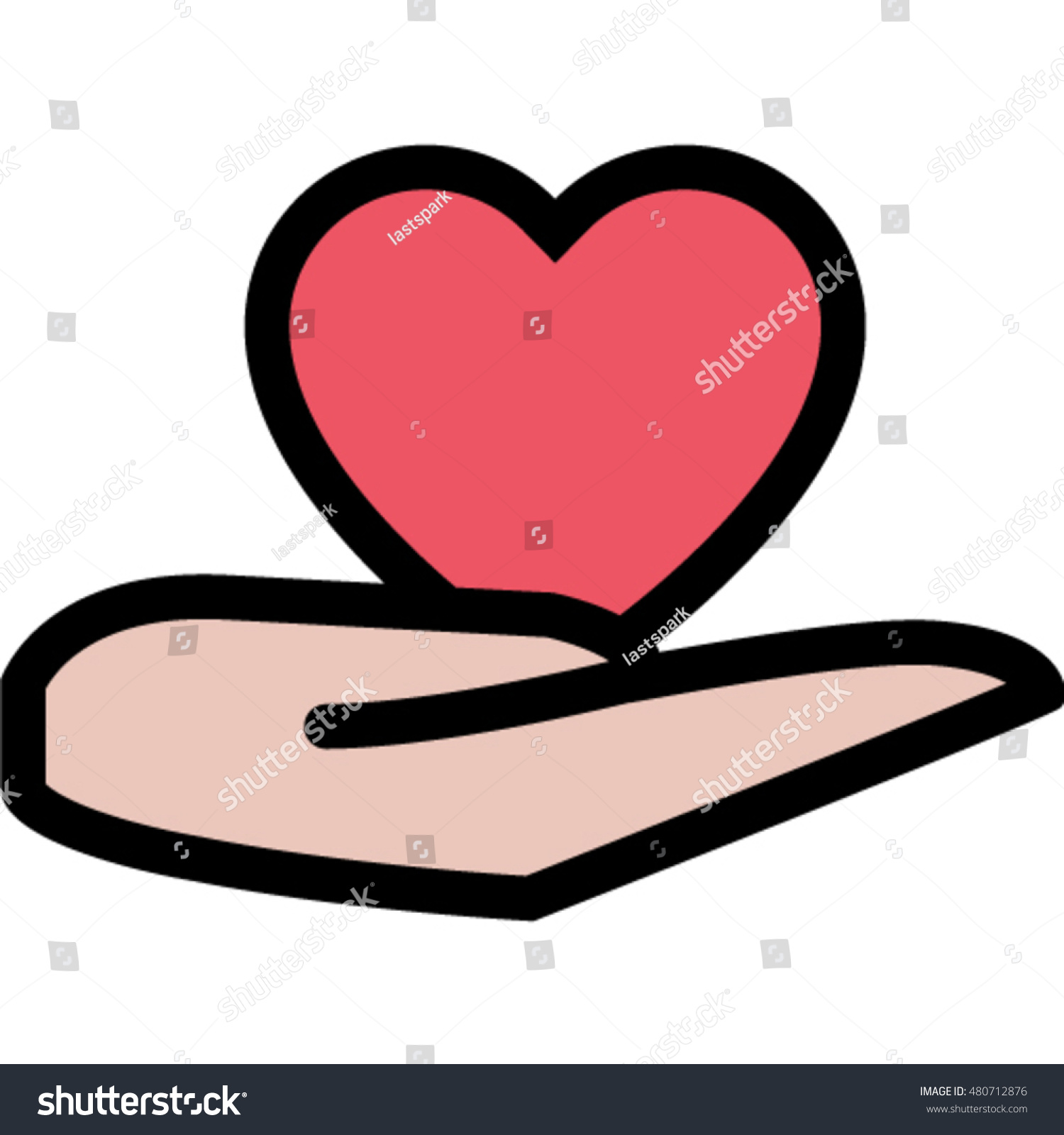 Hand Heart Outline Icon Stock Vector (Royalty Free) 480712876 ...