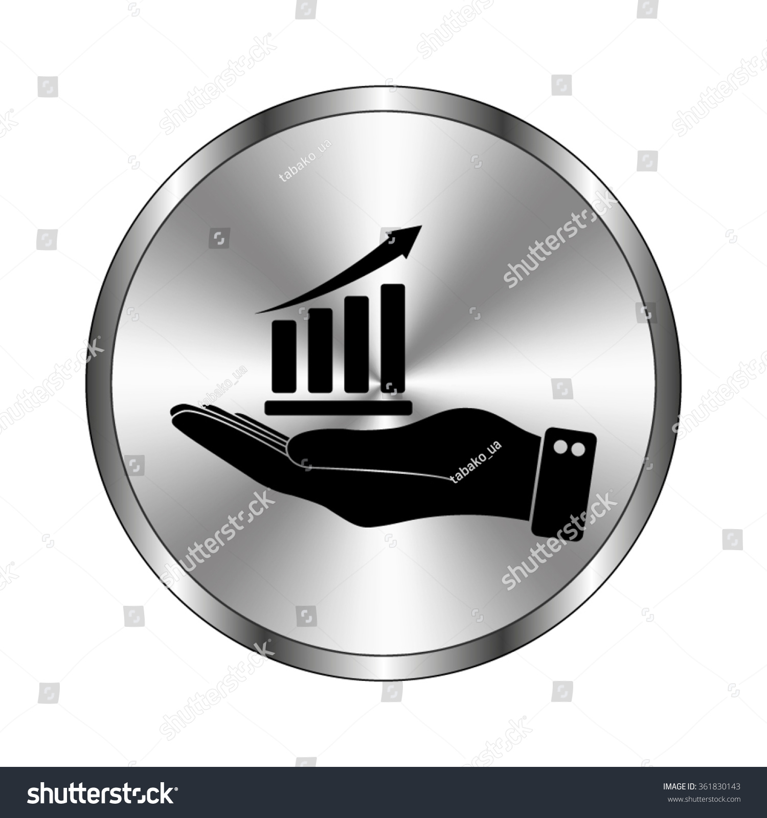 Hand Hold Graph Vector Icon Metal Stock Vector (Royalty Free) 361830143 ...