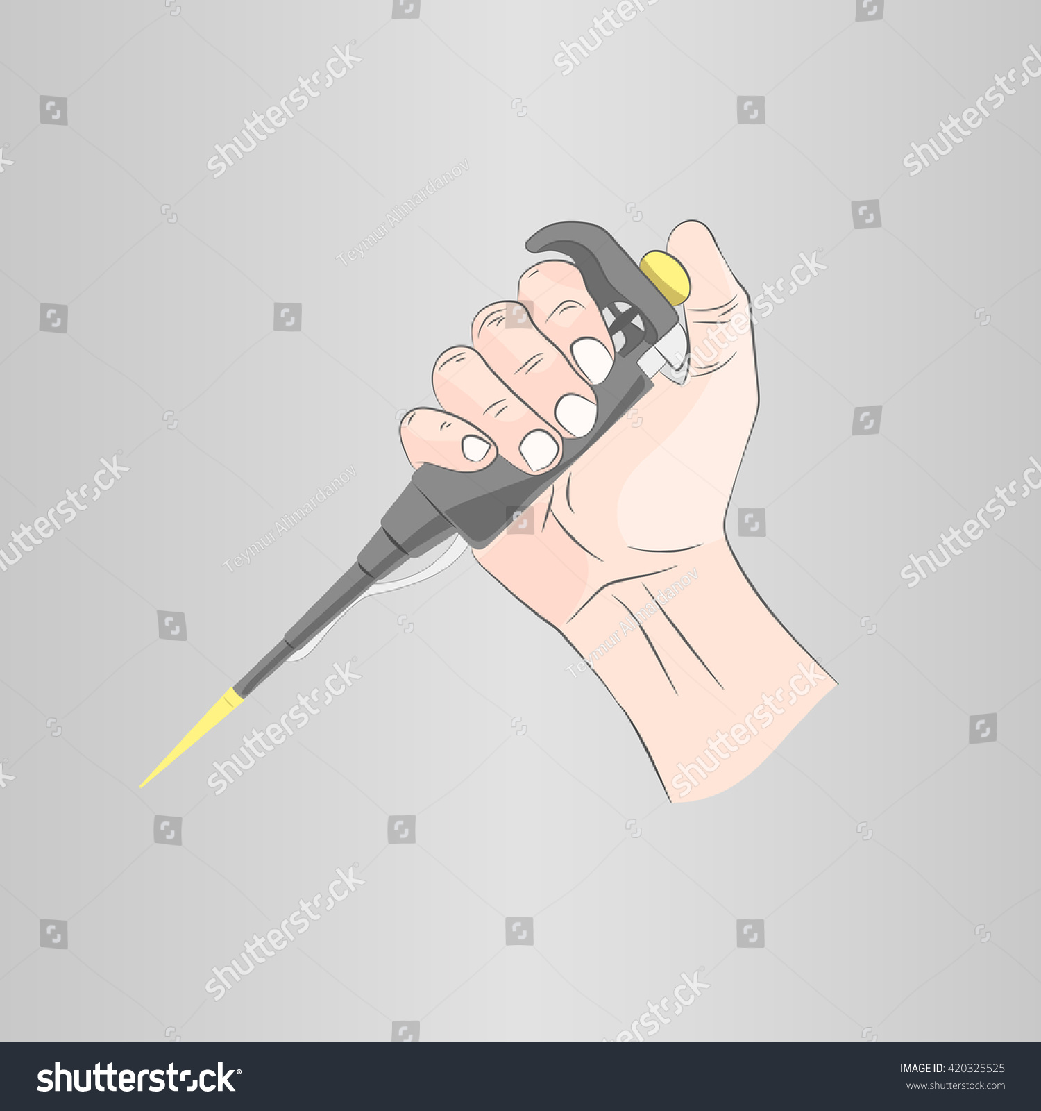 Hand Hold Pipette Stock Vector (Royalty Free) 420325525 | Shutterstock