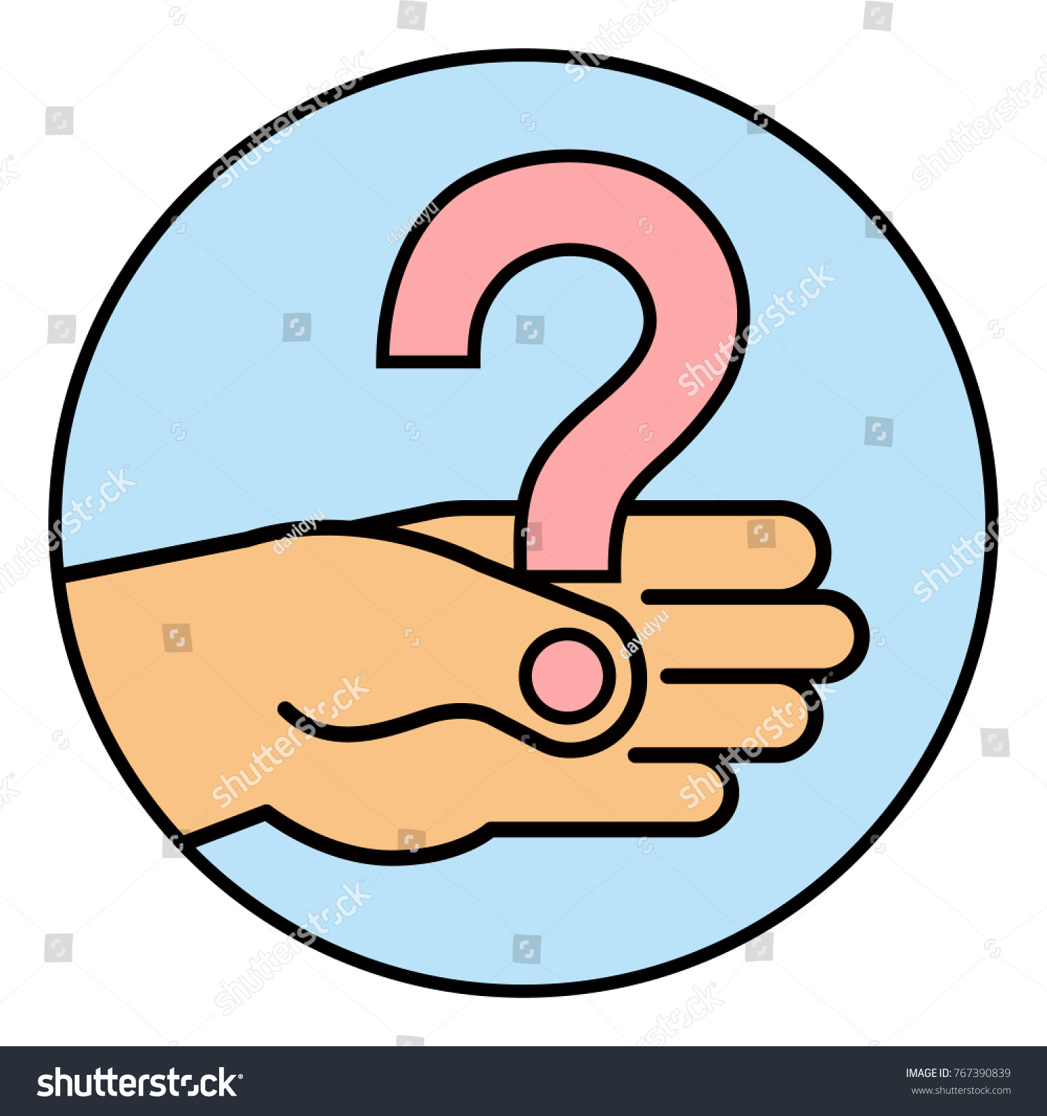 Hand Hold Question Mark Stock Vector (Royalty Free) 767390839 ...