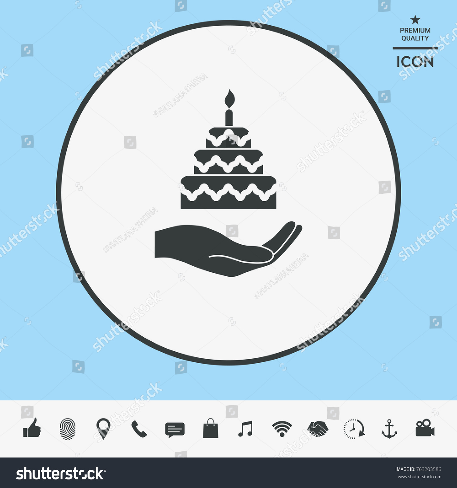 Hand Holding Cake Icon Stock Vector (Royalty Free) 763203586 | Shutterstock