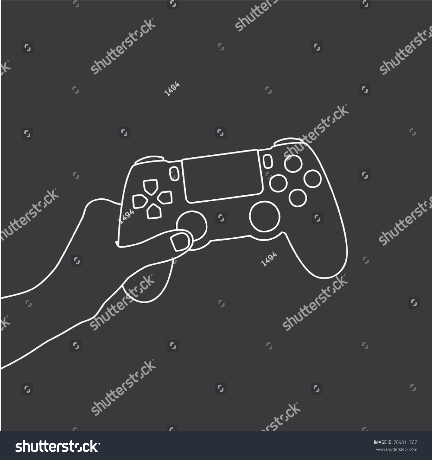Hand Holding Console Controller Vector Illustration Stock Vector ...