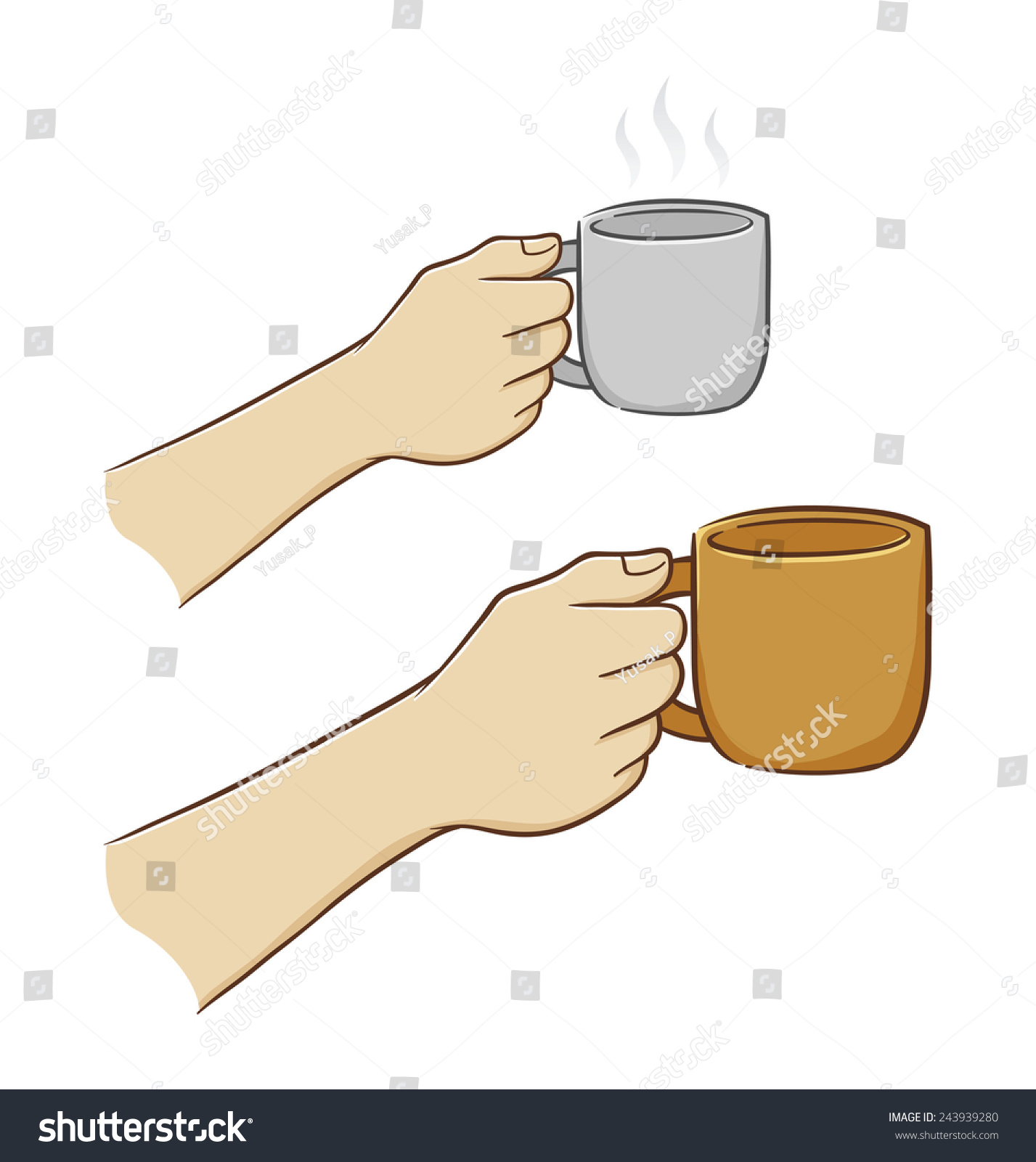 Hand Holding Cup Stock Vector 243939280 - Shutterstock