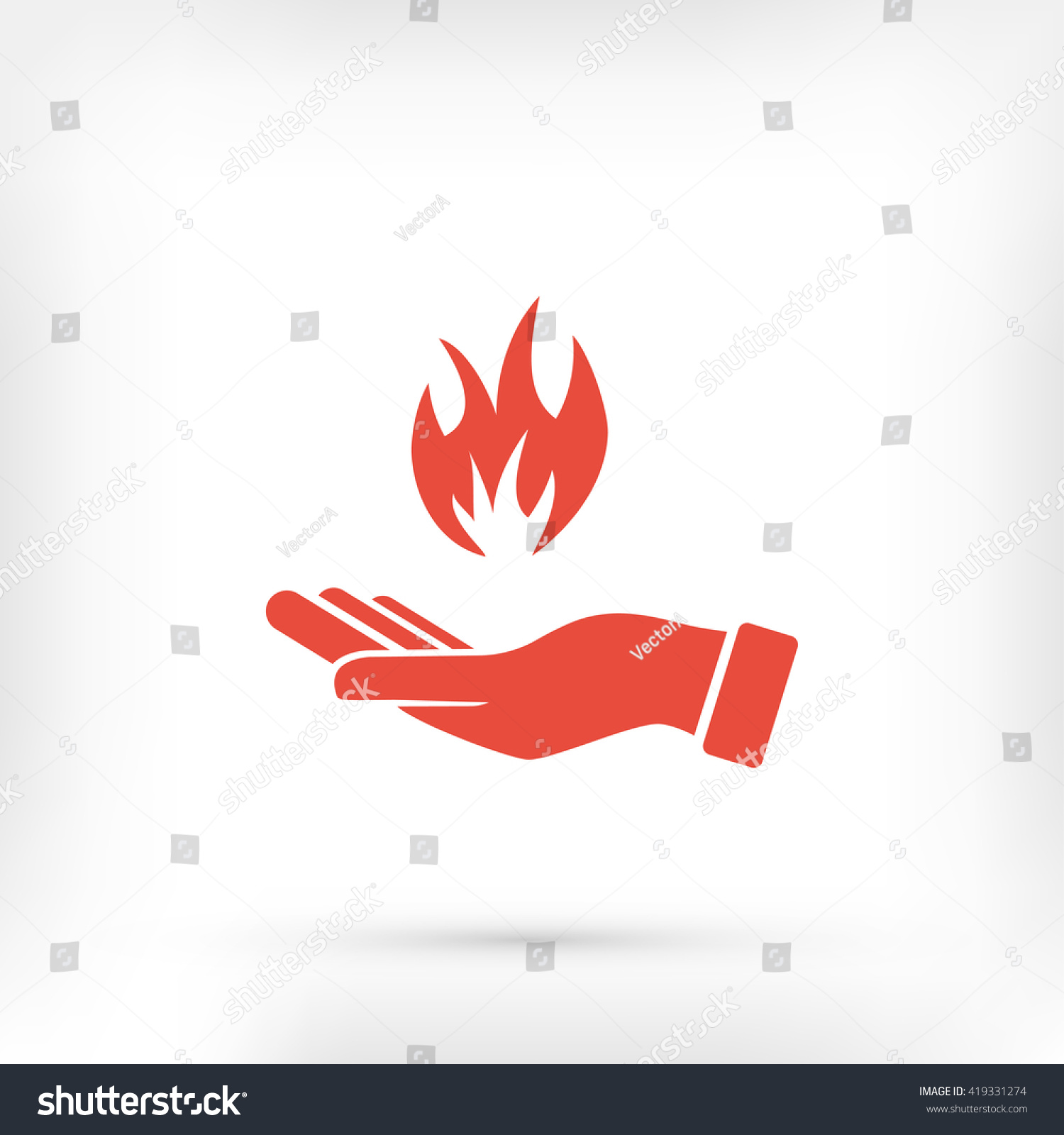 Hand Holding Fire Icon Stock Vector (Royalty Free) 419331274 | Shutterstock
