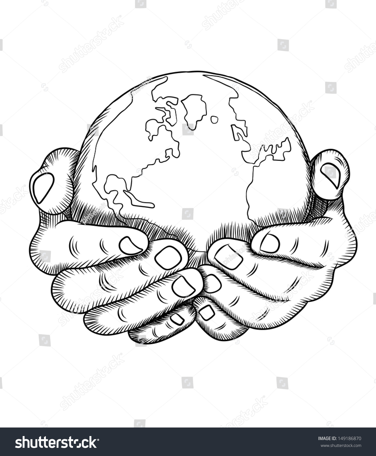 Hand Holding Globe Stock Vector (Royalty Free) 149186870