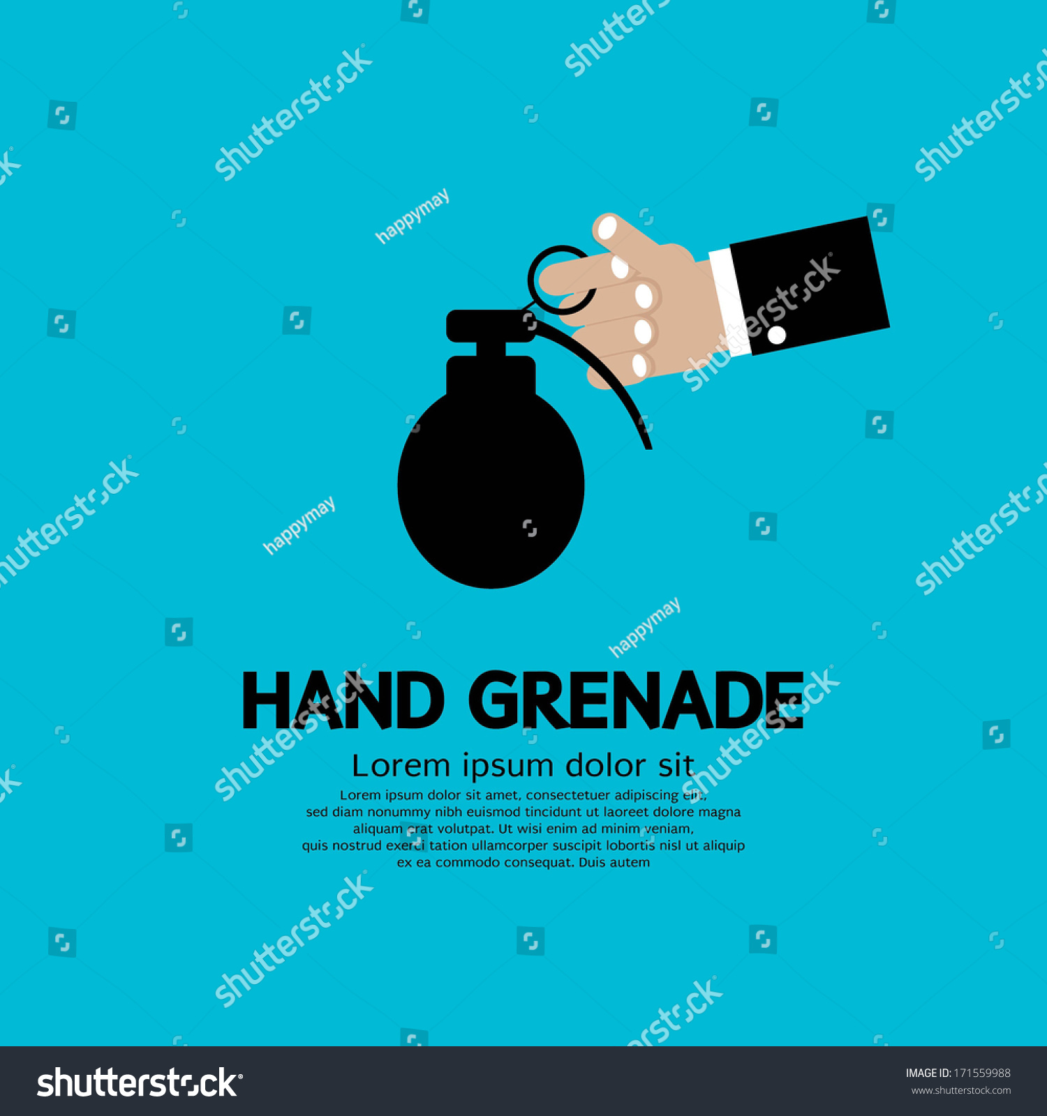 Hand Holding Grenade Stock Vector (Royalty Free) 171559988 | Shutterstock