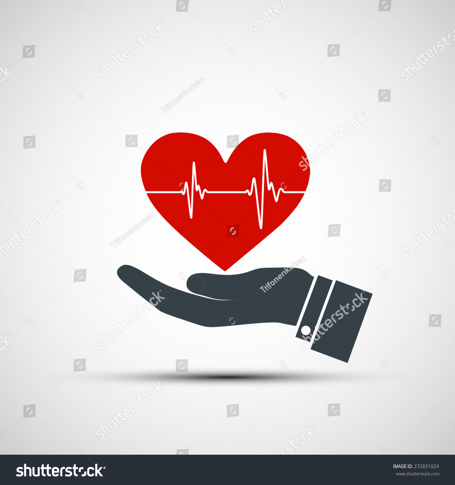 Hand Holding Human Heart Vector Image Stock Vector (Royalty Free) 272831024