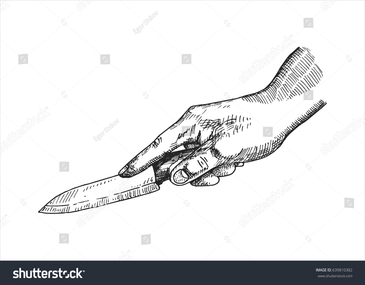 Hand Holding Knife Vector Stock Vector (Royalty Free) 639810382 ...