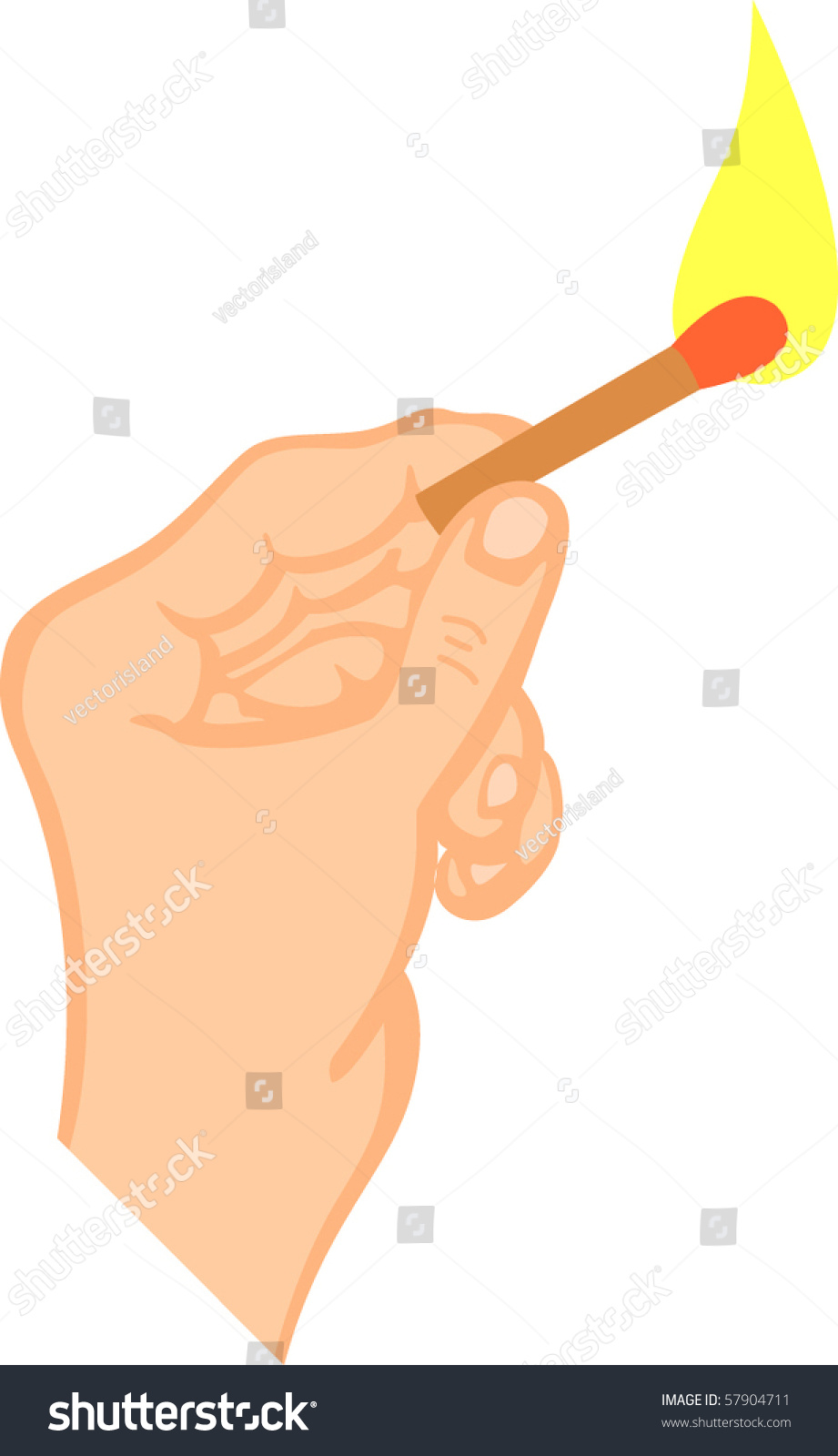 Hand Holding Lighted Match Stock Vector (Royalty Free) 57904711 ...
