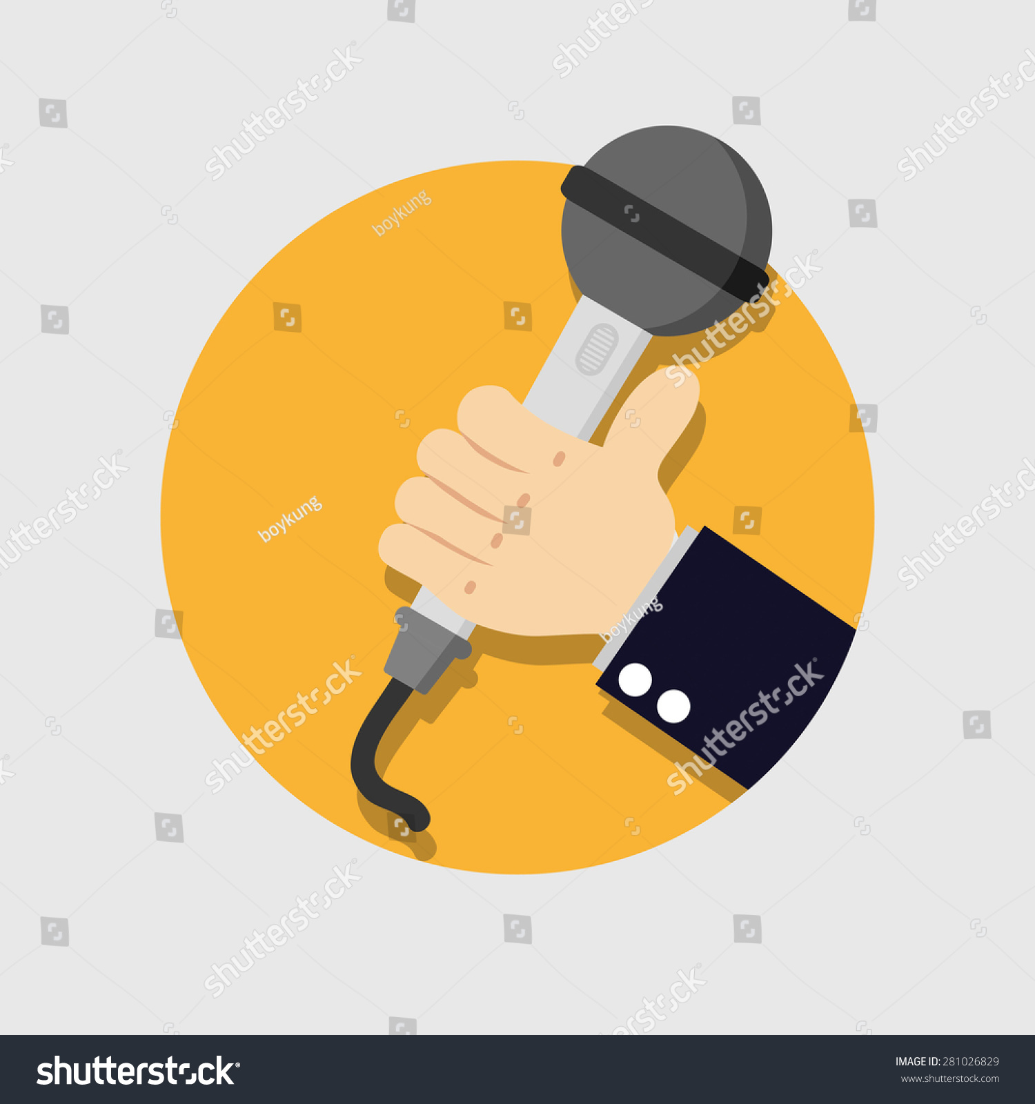 Hand Holding Microphone Stock Vector 281026829 - Shutterstock
