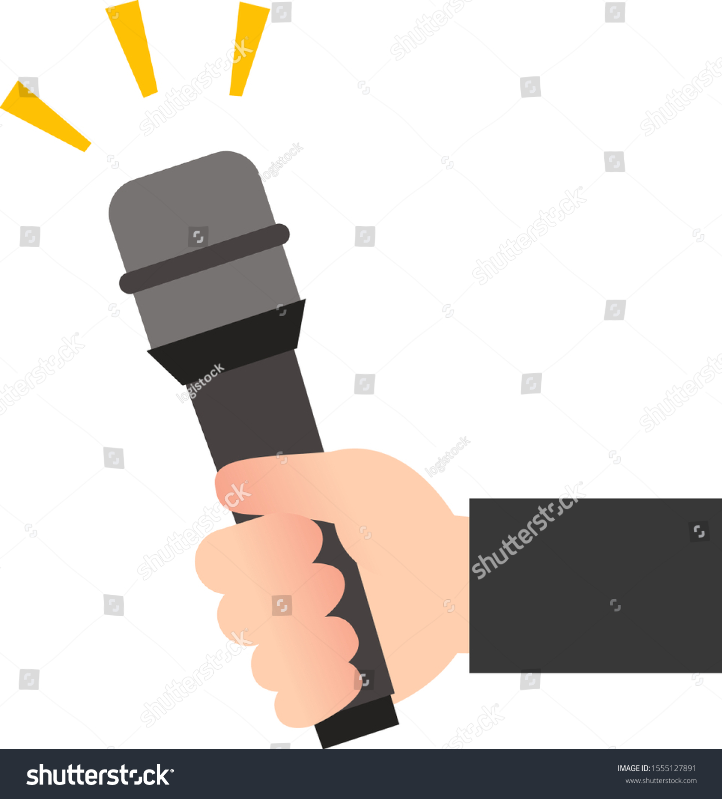 Hand Holding Microphone Interview Stock Vector (Royalty Free ...