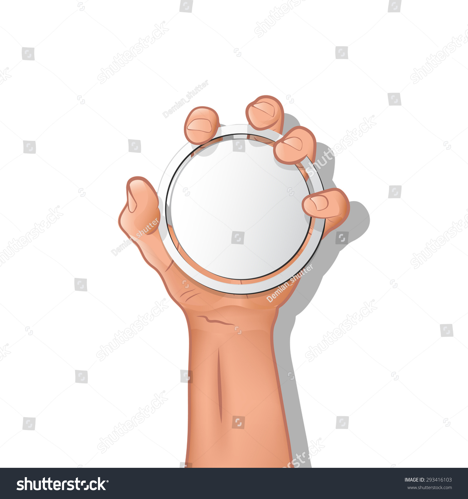 Hand Holding Round Frame Vector Illustration: vector de stock (libre de ...