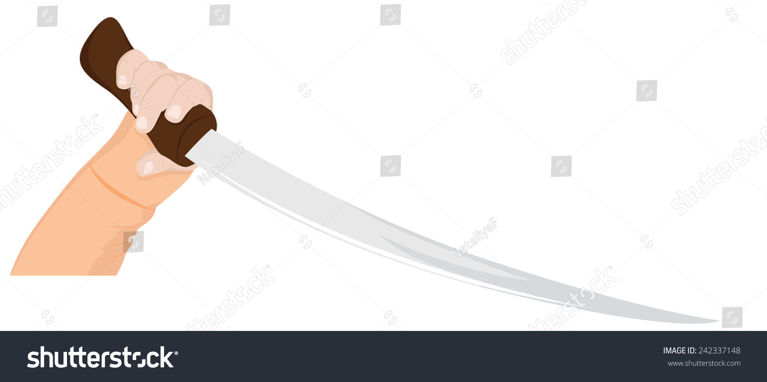 Hand Holding Sharp Blade Vector Illustration: vector de stock (libre de ...