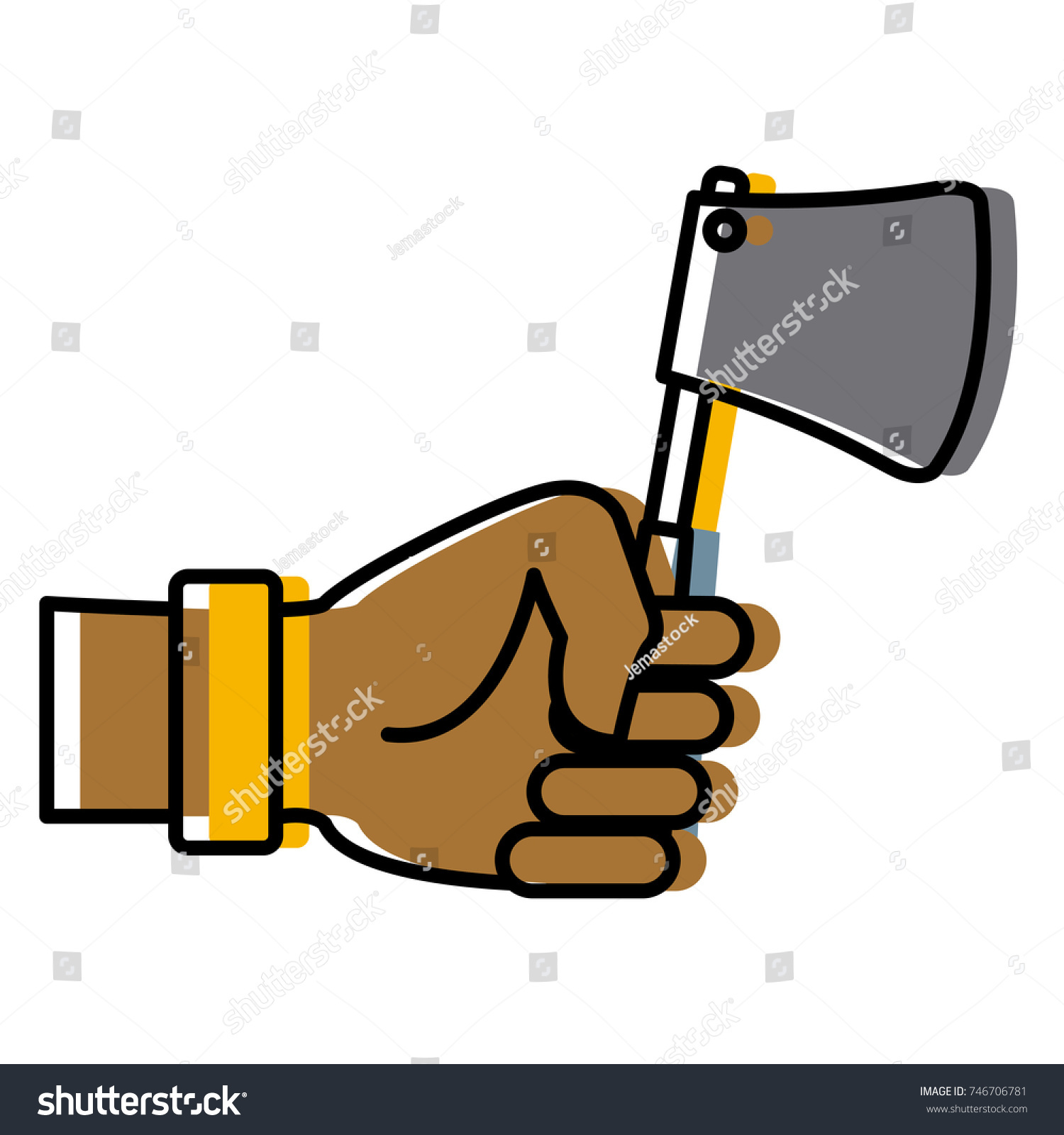 Hand Holding Axe Stock Vector (Royalty Free) 746706781 | Shutterstock