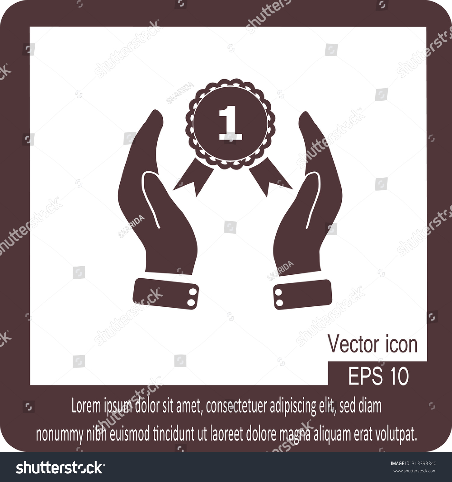 Hand Holding Badge Stock Vector (Royalty Free) 313393340 | Shutterstock