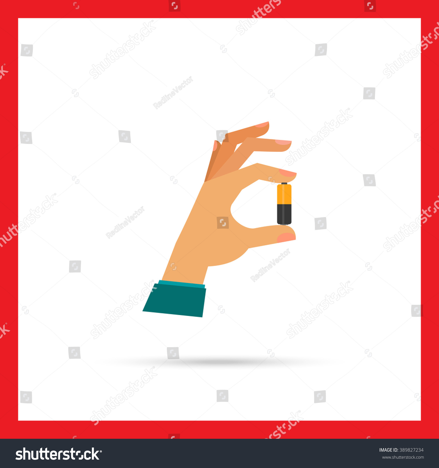 Hand Holding Battery Stock Vector (Royalty Free) 389827234