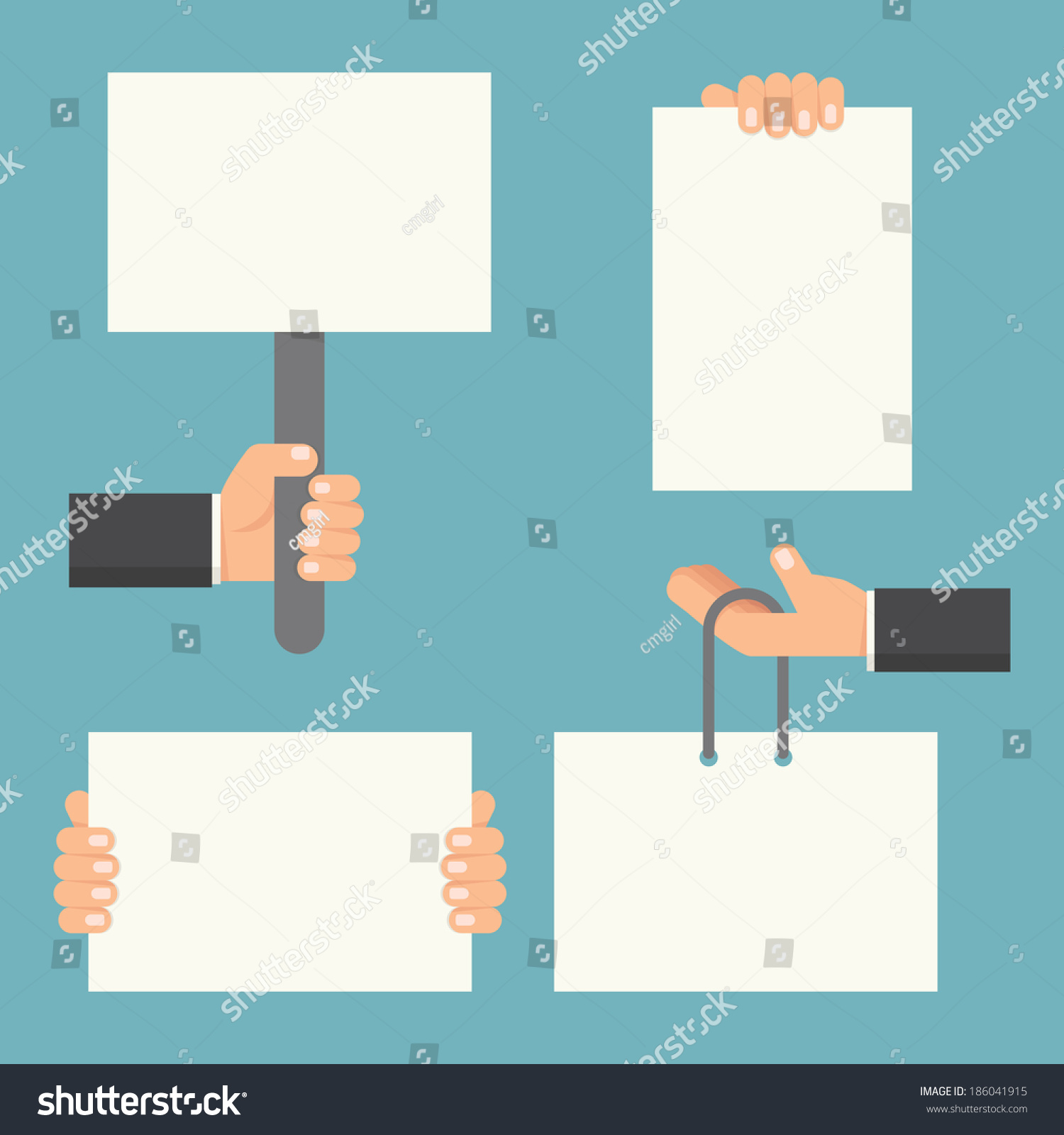 142,303 Hand holding sign flat design Images, Stock Photos & Vectors ...
