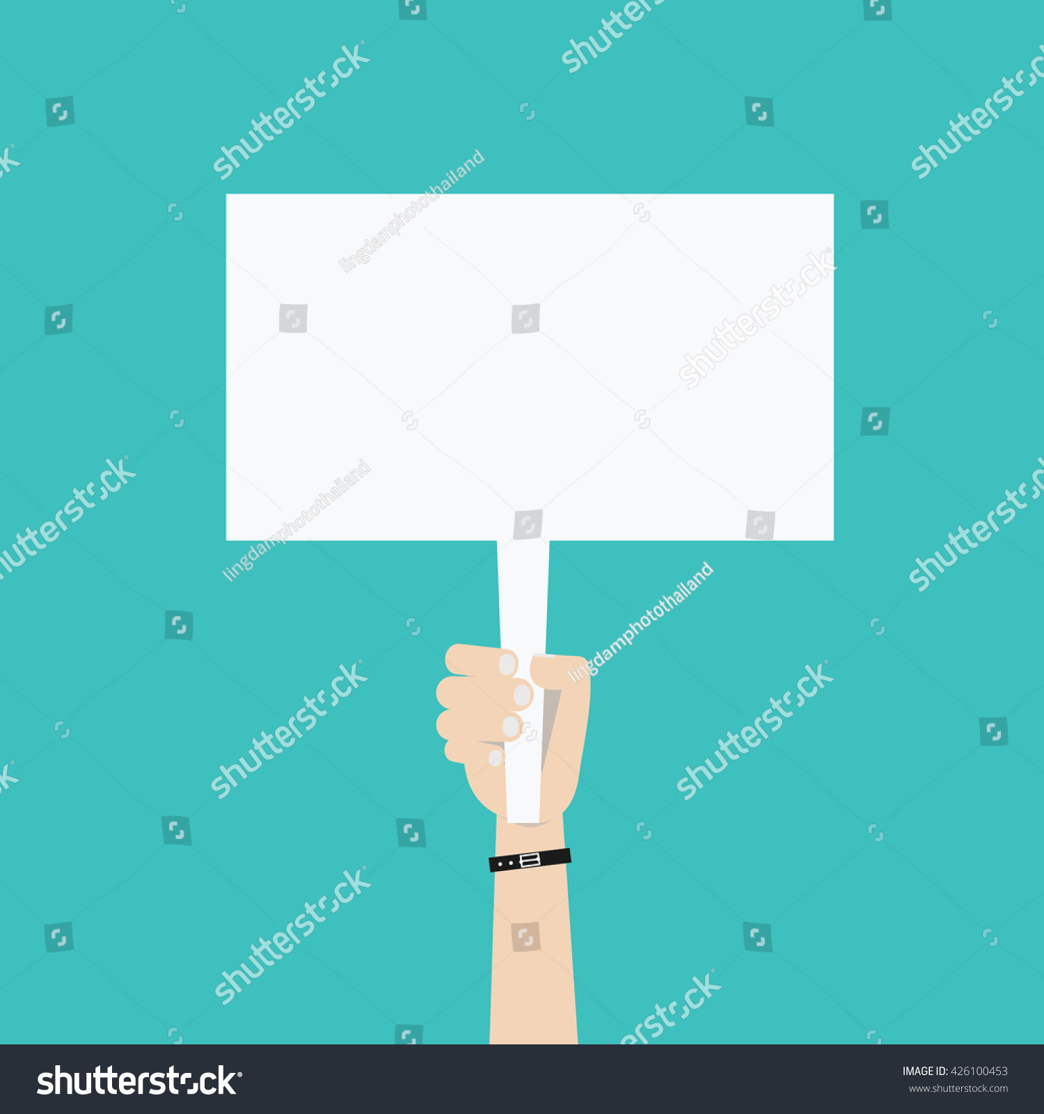 Hand Holding Blank Protest Board Stock Vector (Royalty Free) 426100453
