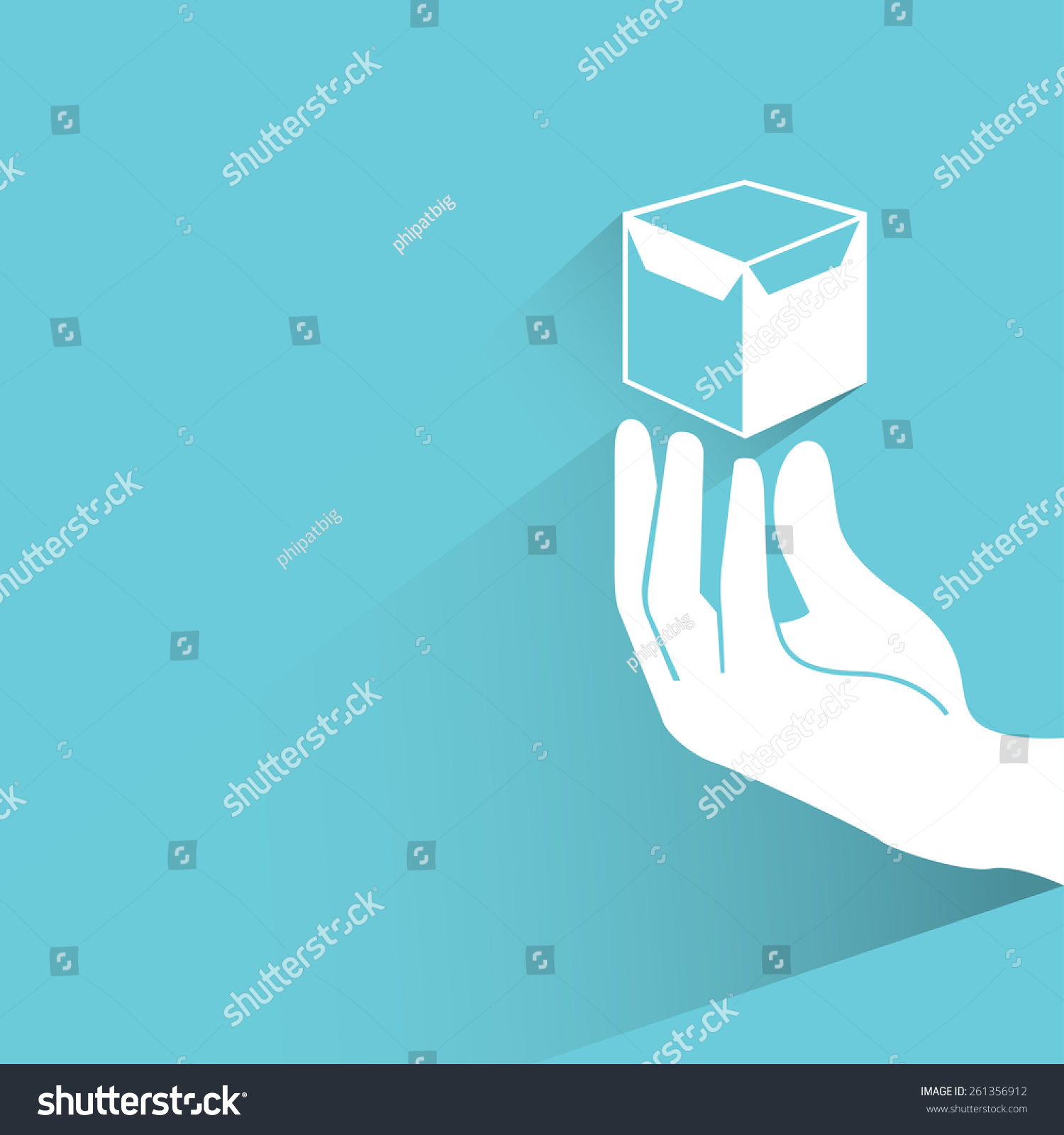 Hand Holding Box Packaging Concept Stock Vector (Royalty Free ...
