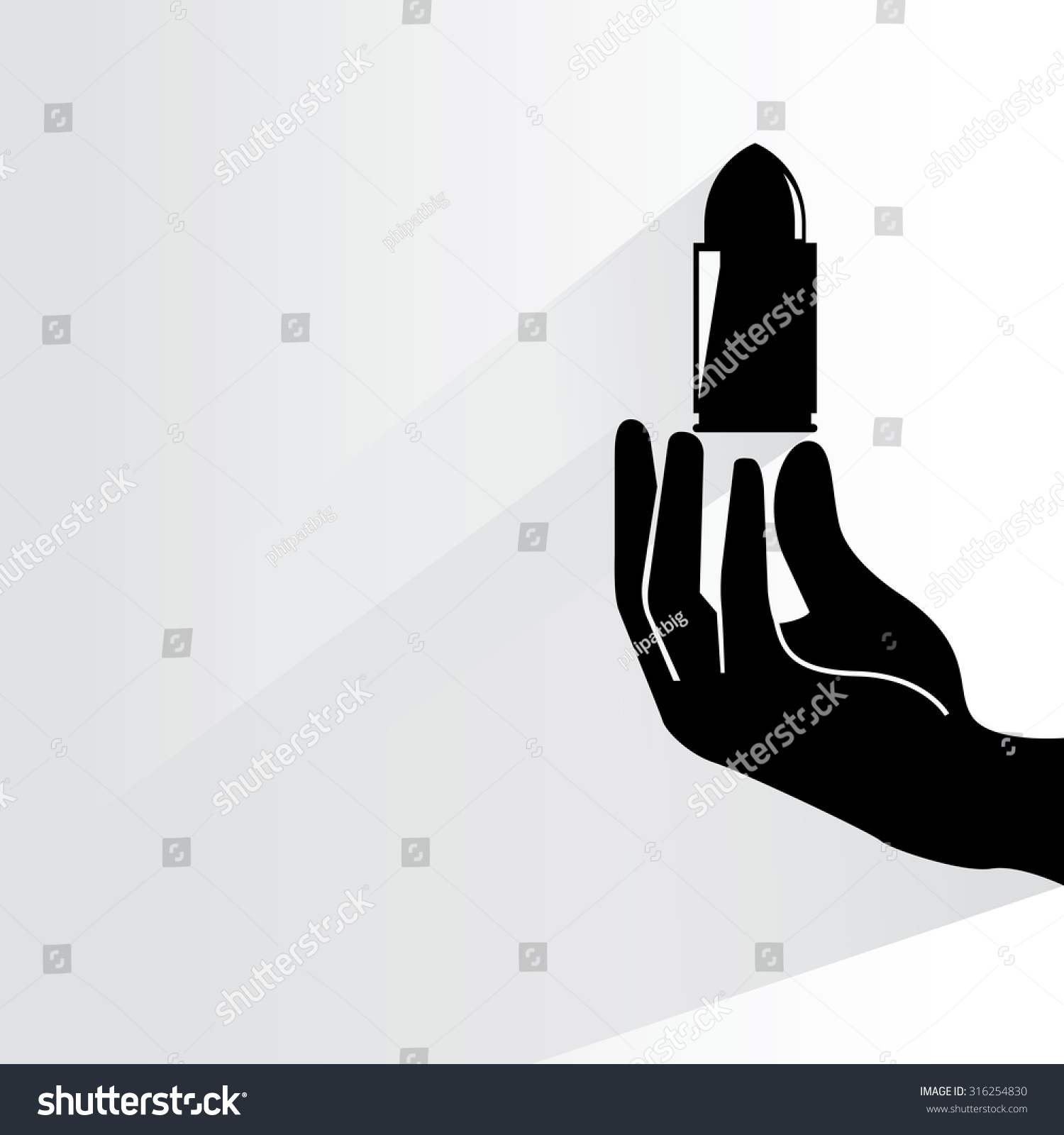 Hand Holding Bullet Stock Vector (Royalty Free) 316254830 | Shutterstock