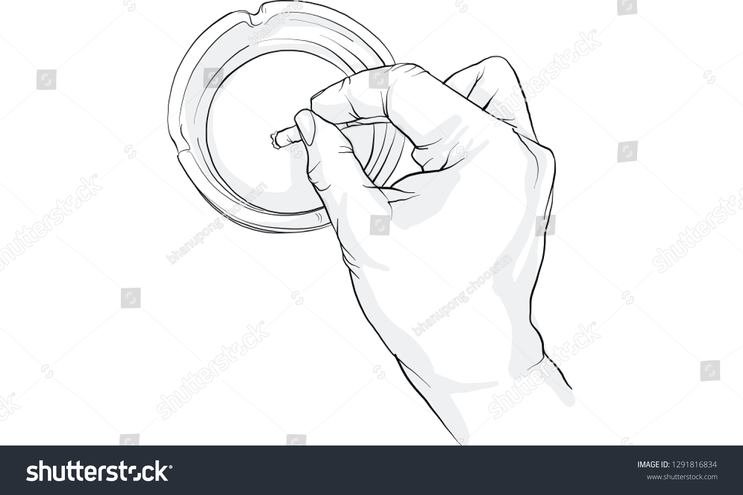 Hand Holding Cigarette Hand Activity Vector Stock Vector (Royalty Free ...