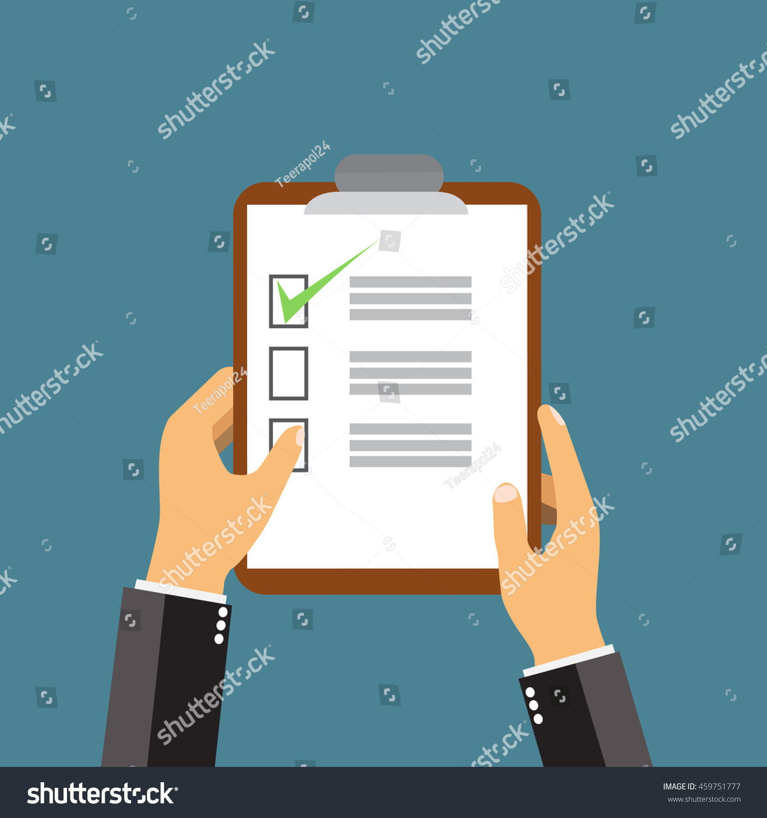 Hand Holding Clipboard Vector Stock Vector (Royalty Free) 459751777 ...