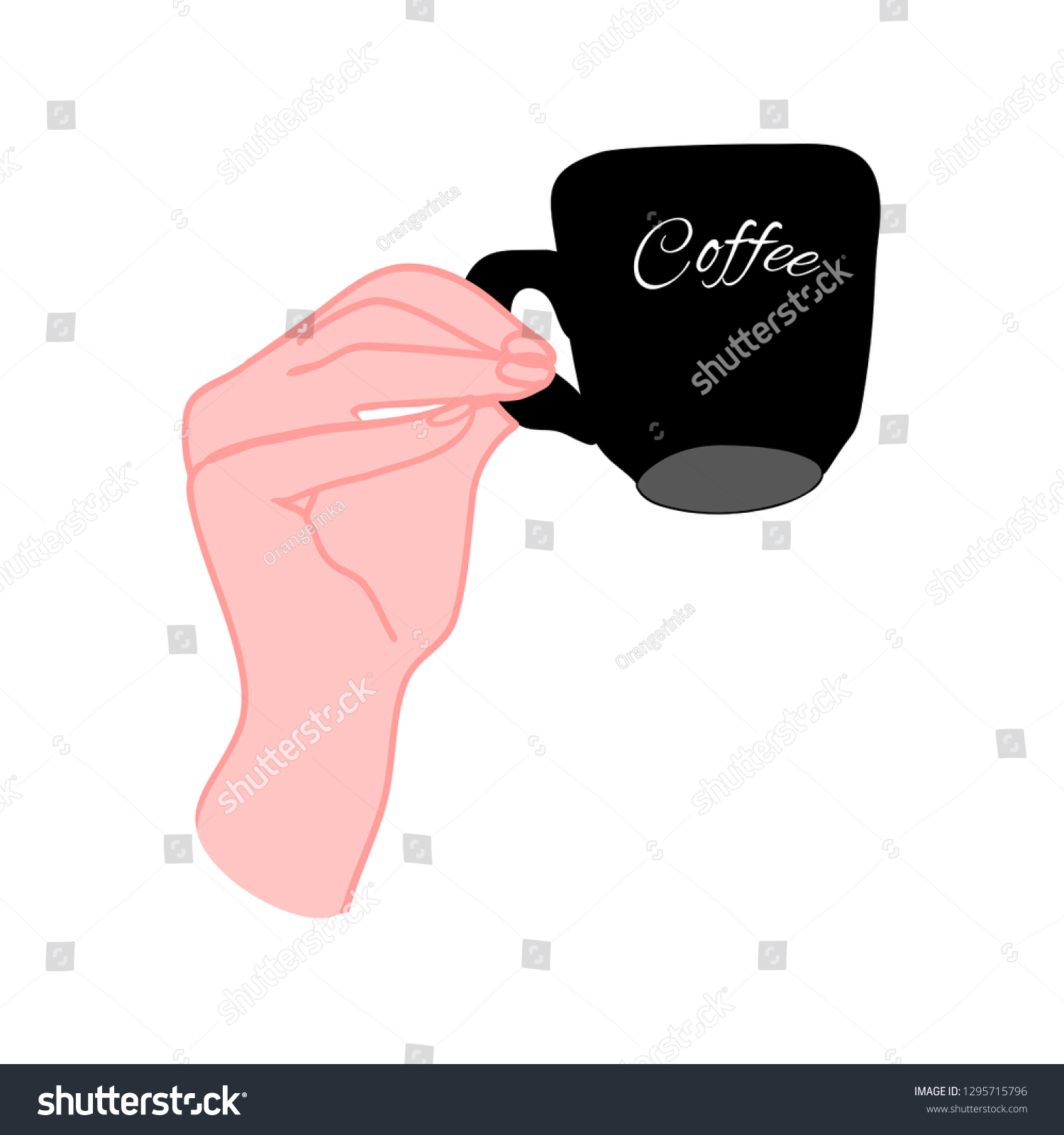 Hand Holding Coffee Cup Vector Stock Vector (Royalty Free) 1295715796 ...