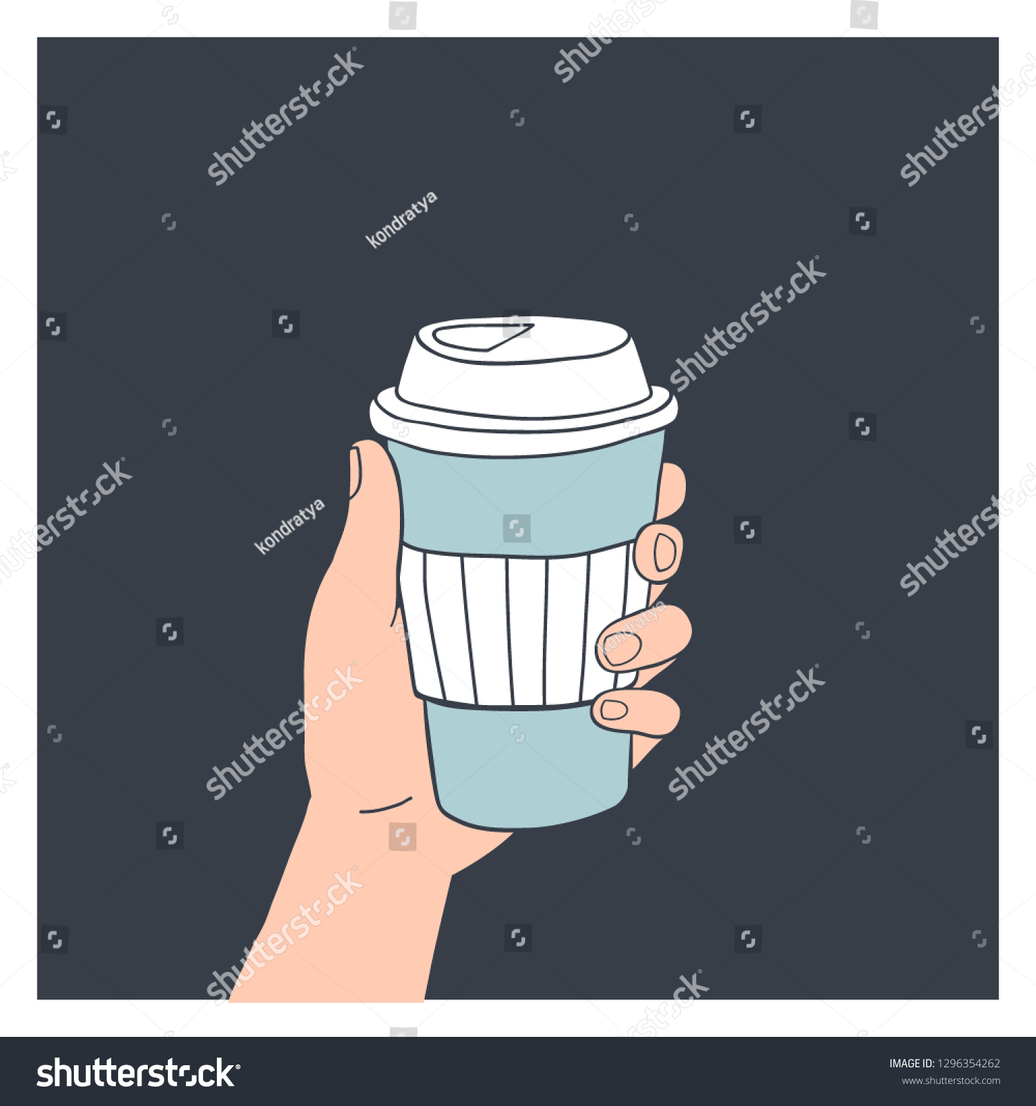 Hand Holding Coffee Cup Vector Illustration Stock Vector (Royalty Free ...