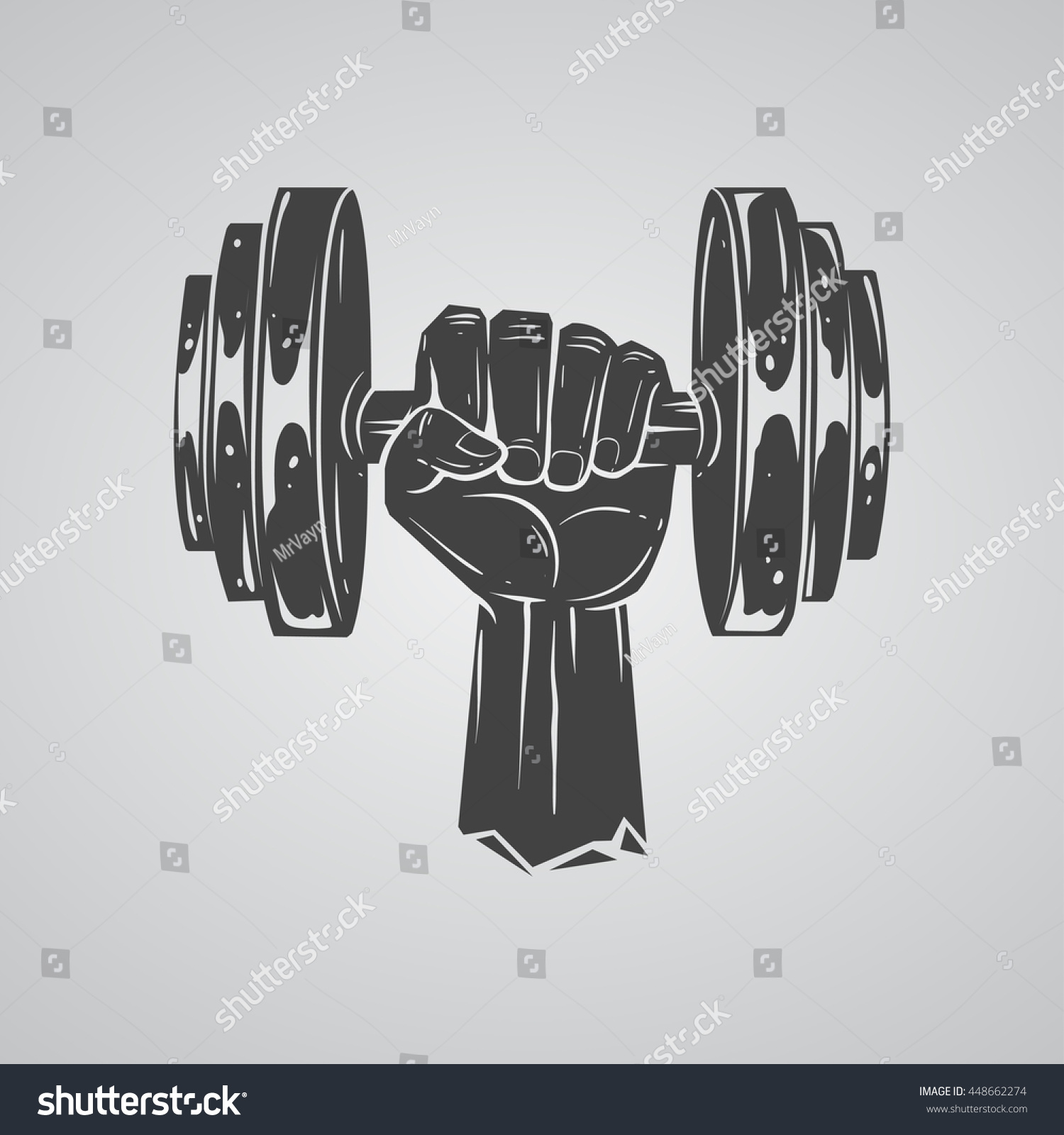 Hand Holding Dumbbell Stock Vector (Royalty Free) 448662274 | Shutterstock